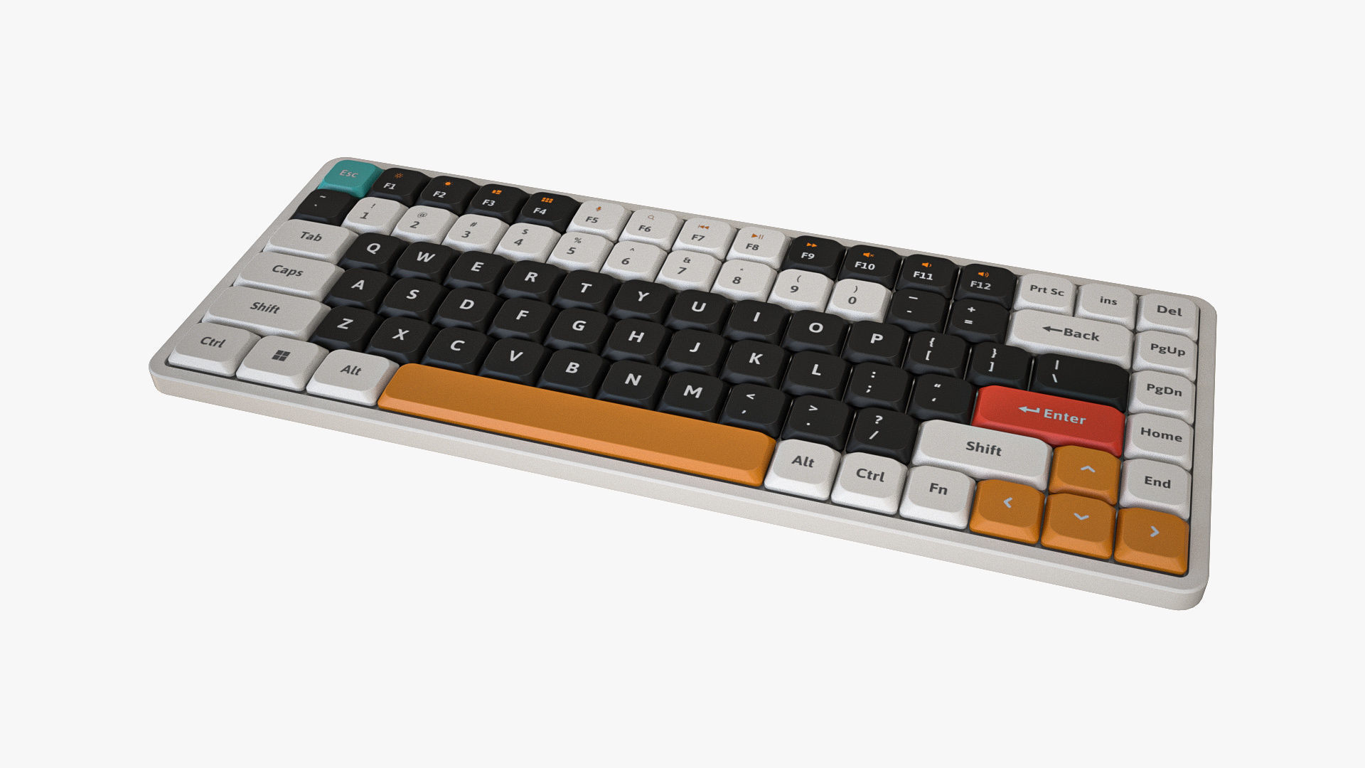 75-Percent Layout Keyboard White 3D model | CGTrader
