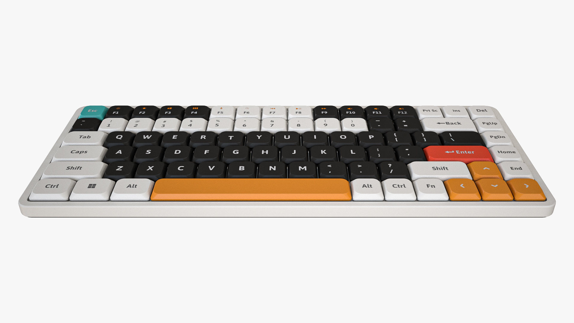 75-Percent Layout Keyboard White 3D model | CGTrader