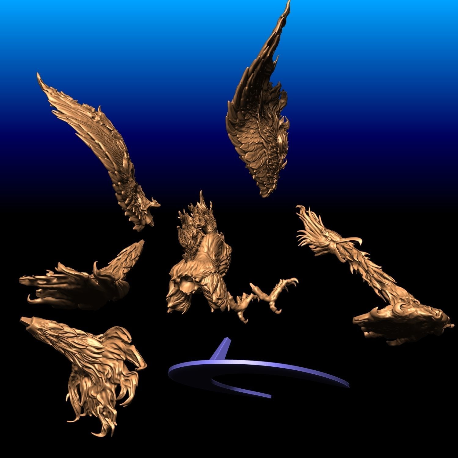 Heroes 3 Phoenix flying and firing STL model for 3d Printing 3D model ...