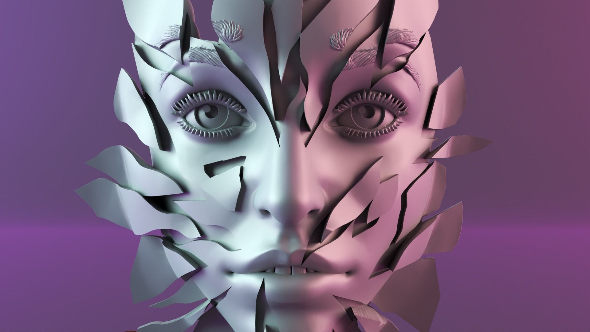 Split face free 3D model 3D printable | CGTrader