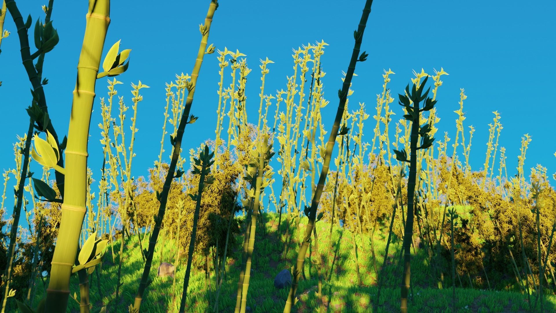 Cartoon bamboo forest 3D model | CGTrader