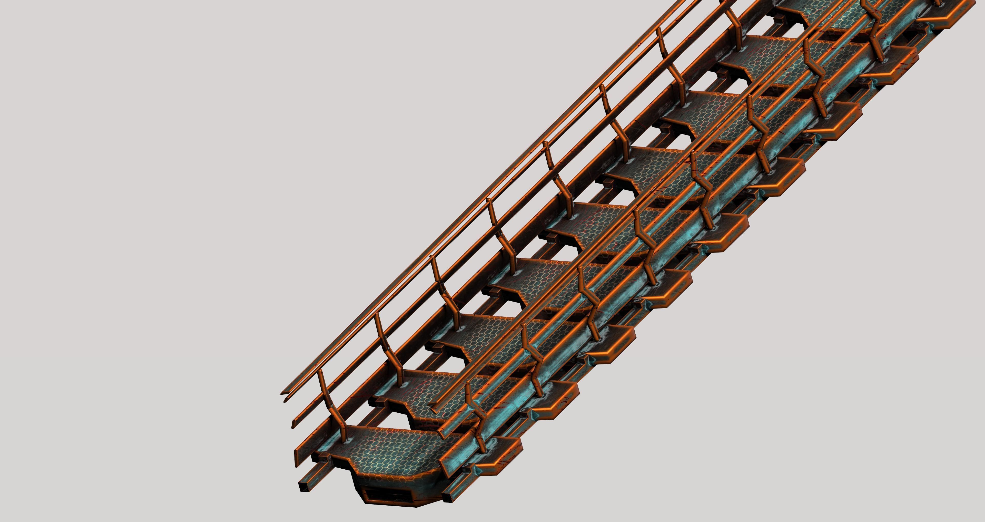 3D model Sci-fi escalator stairs VR / AR / low-poly | CGTrader
