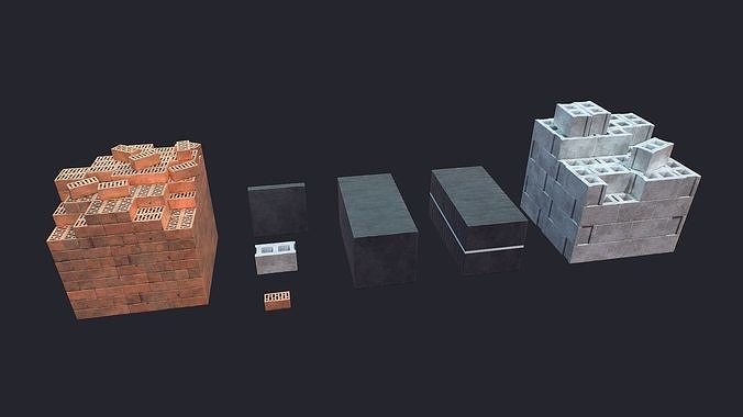 3D model Concrete Brick VR / AR / low-poly | CGTrader