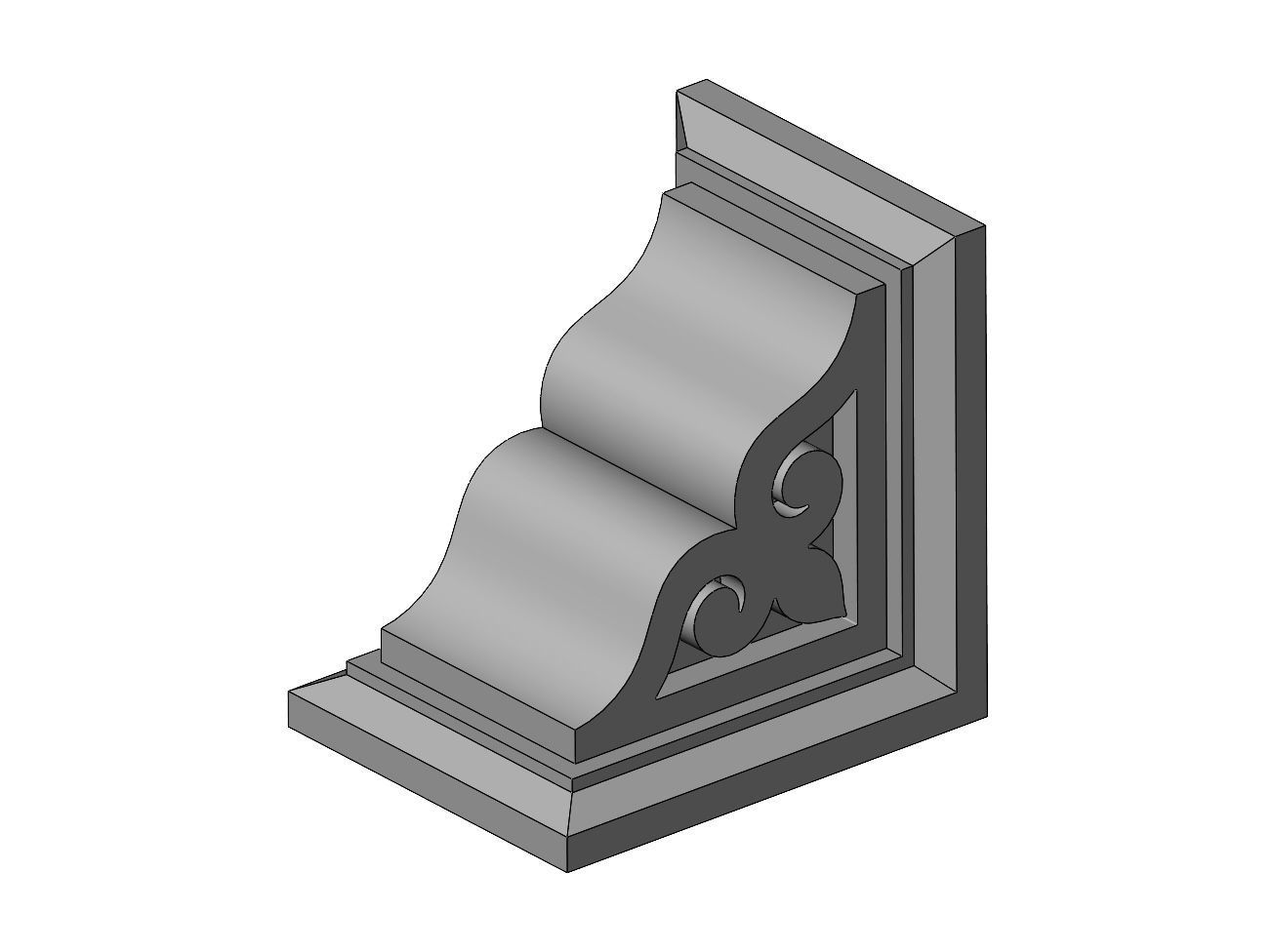 Floral scroll carved Corbel bracket 3D model 3D printable | CGTrader