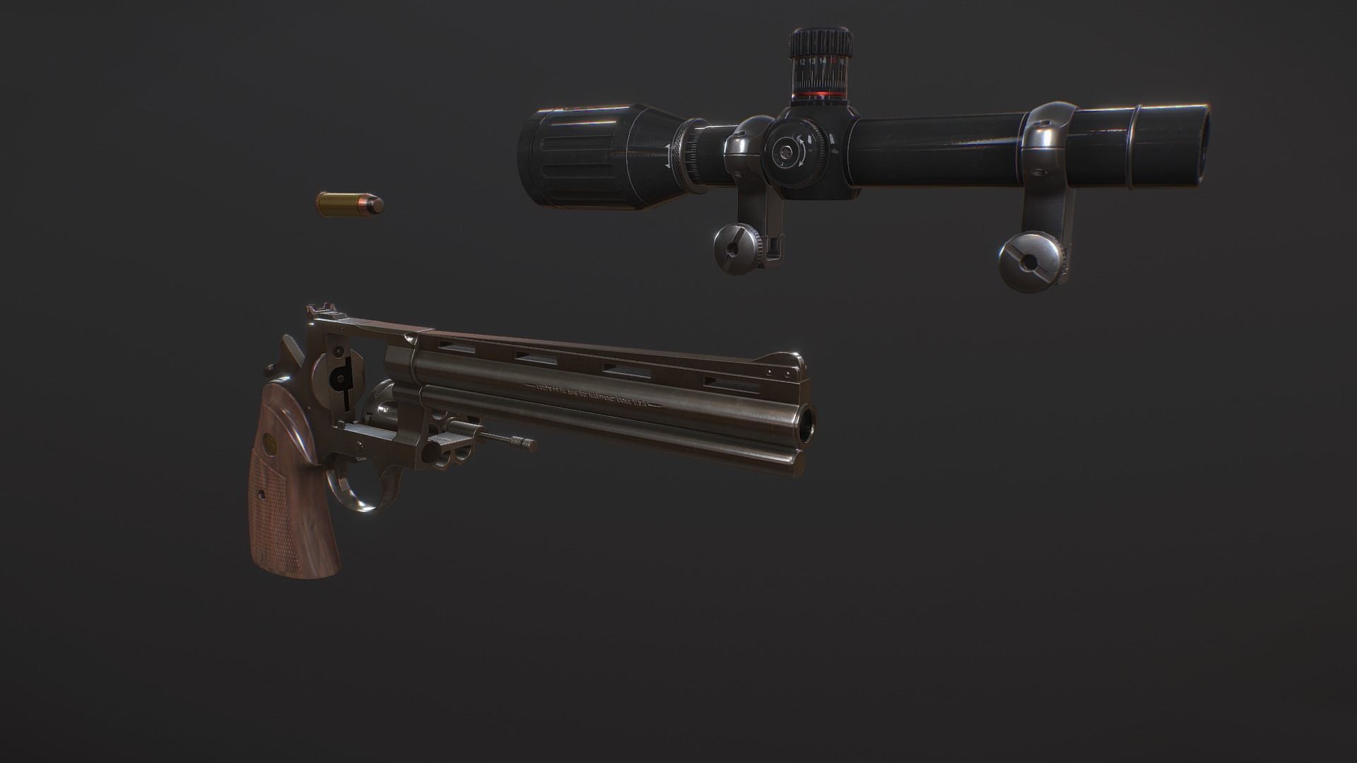 3D model Colt Python 375 VR / AR / low-poly | CGTrader