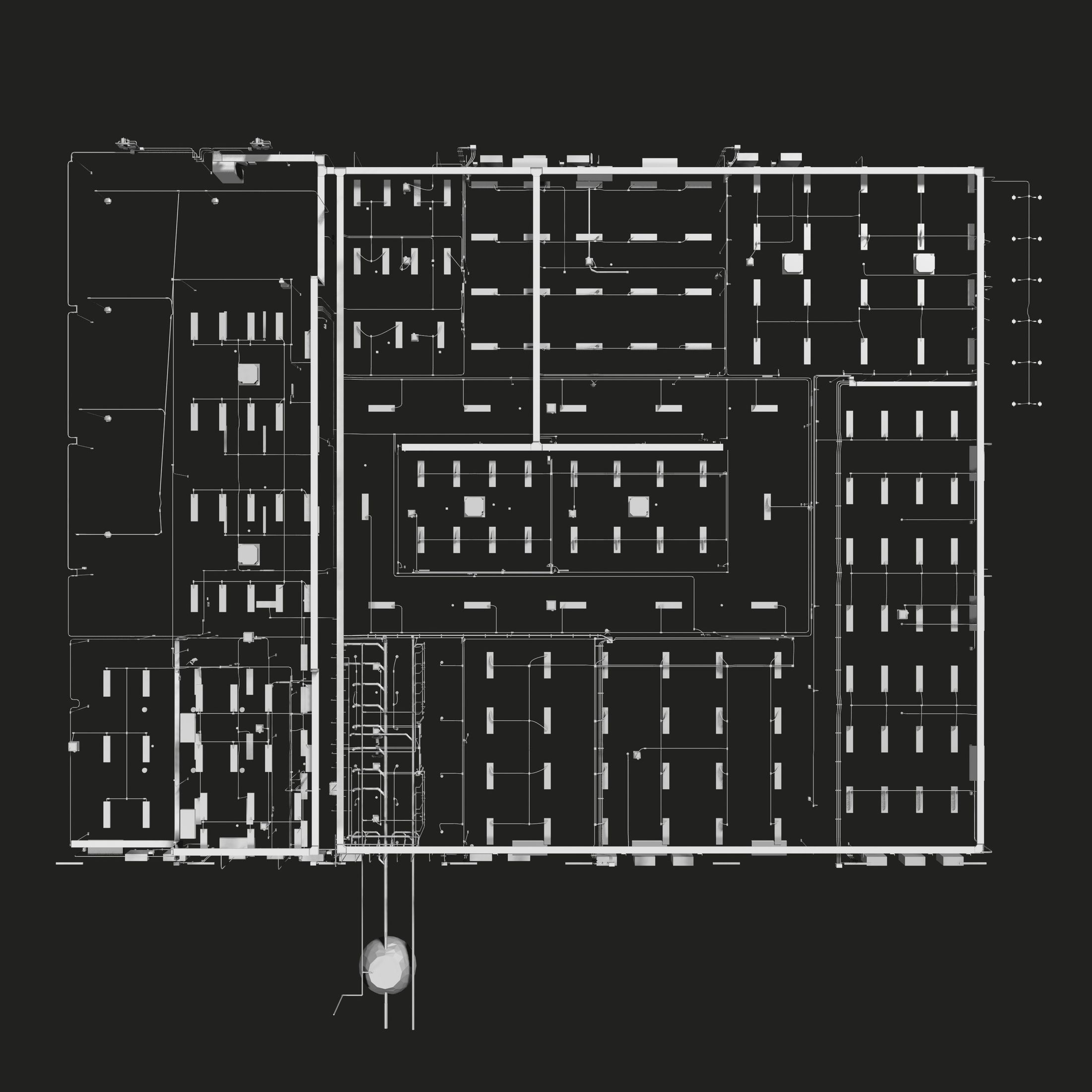 MEP piping in building 3D model | CGTrader