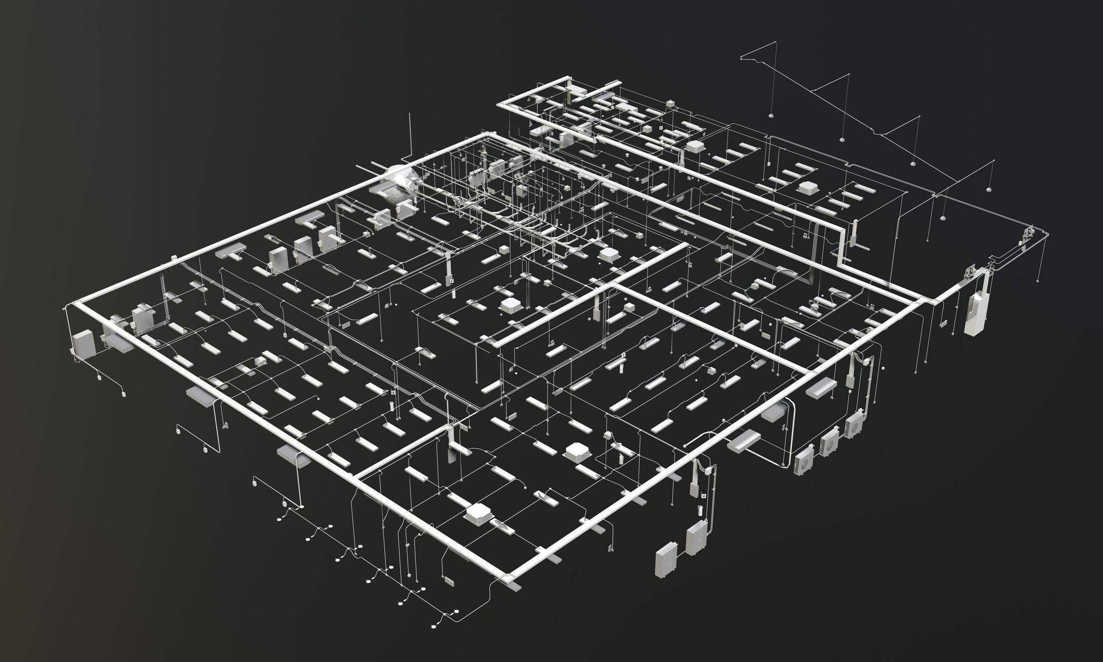 MEP piping in building 3D model | CGTrader
