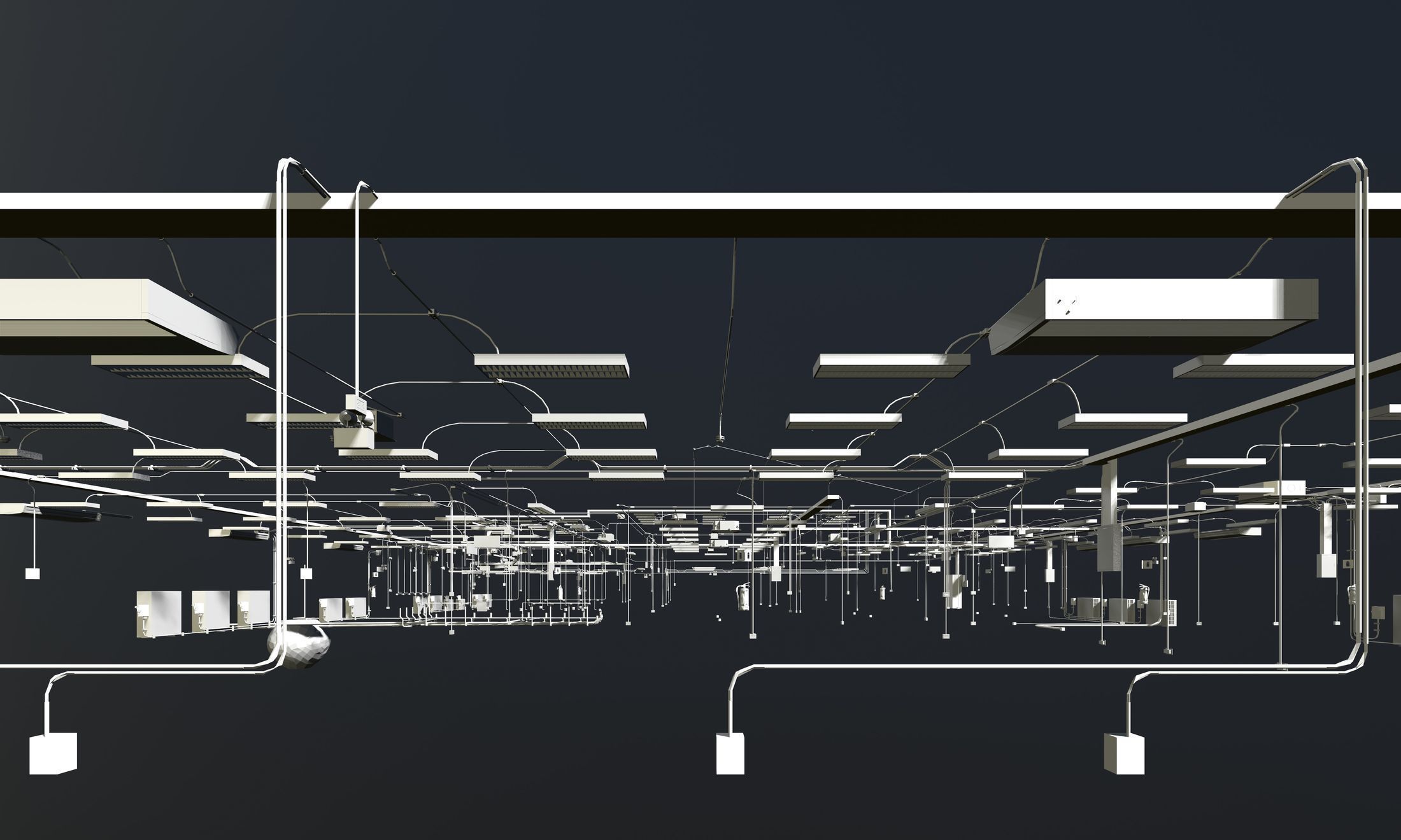 MEP piping in building 3D model | CGTrader