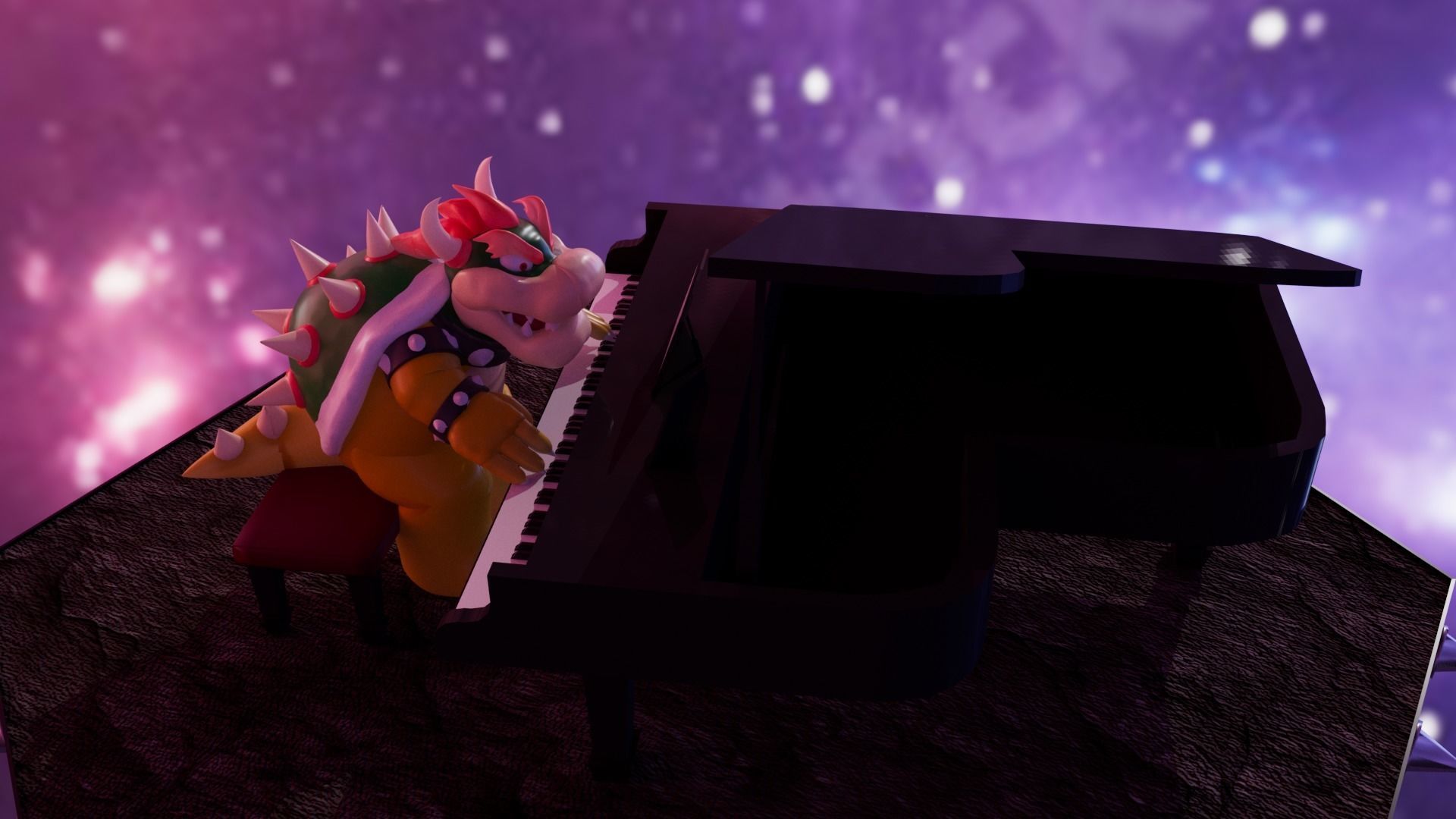 3D model Bowser with the piano VR / AR / low-poly | CGTrader