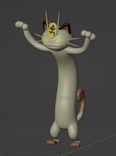 Meowth Gigantamax 3D model 3D printable | CGTrader
