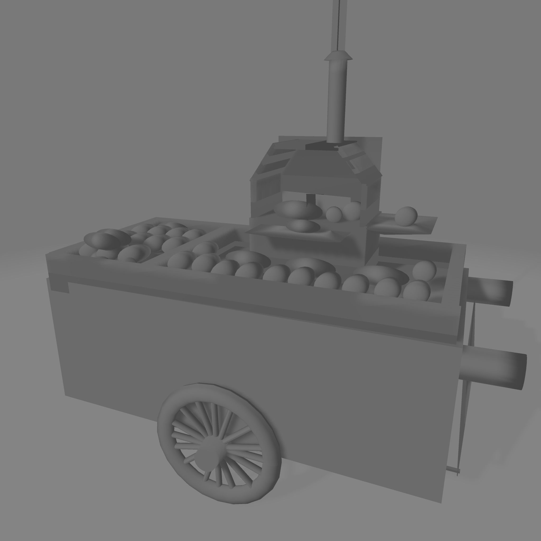 Grilled Egyptian Sweet Potato Car 3D model animated rigged | CGTrader