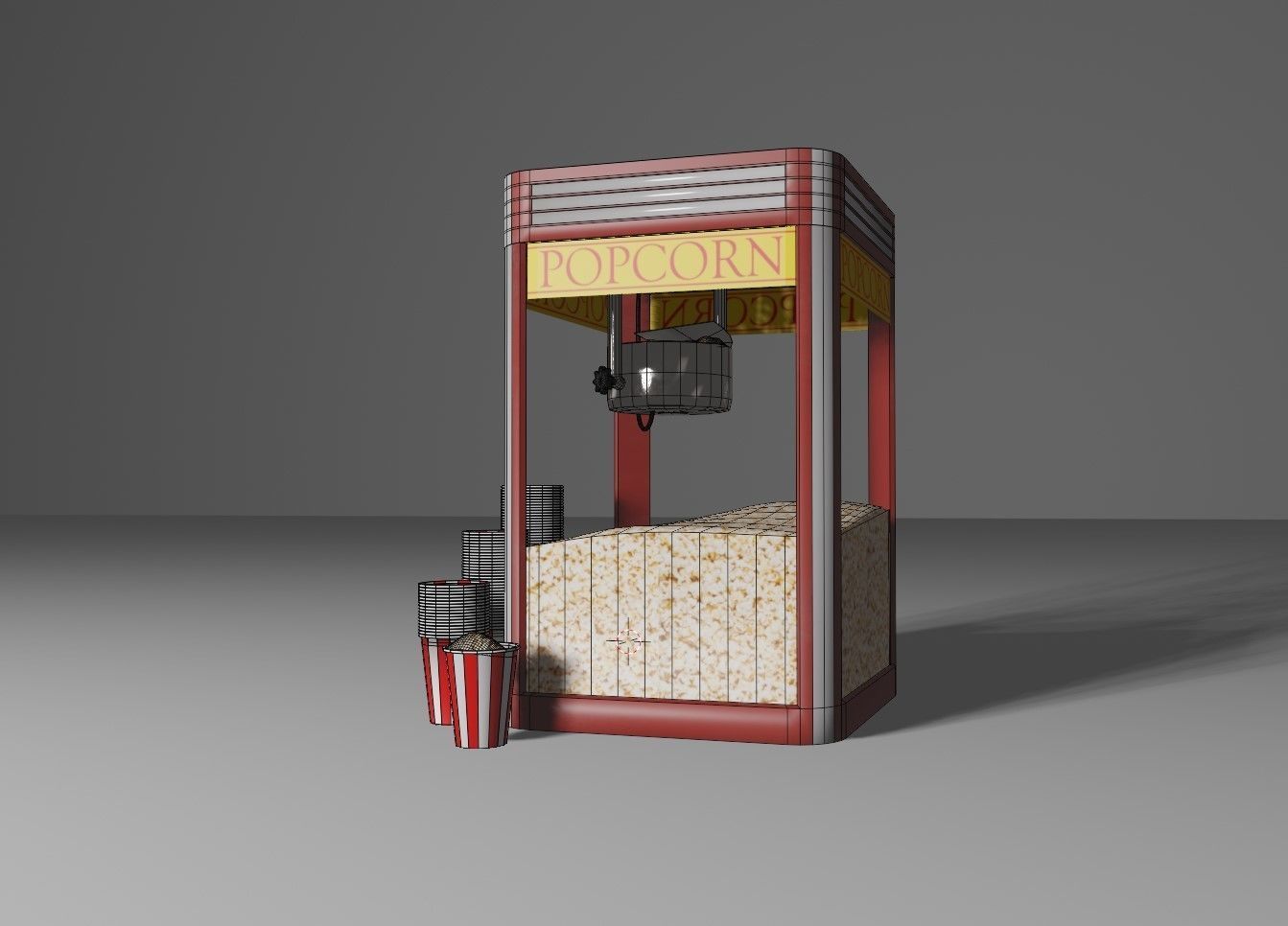 3D model Old Popcorn Machine VR / AR / low-poly | CGTrader