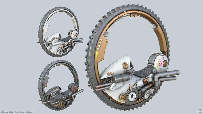 Mono wheel vehicle collection VR / AR / low-poly | CGTrader