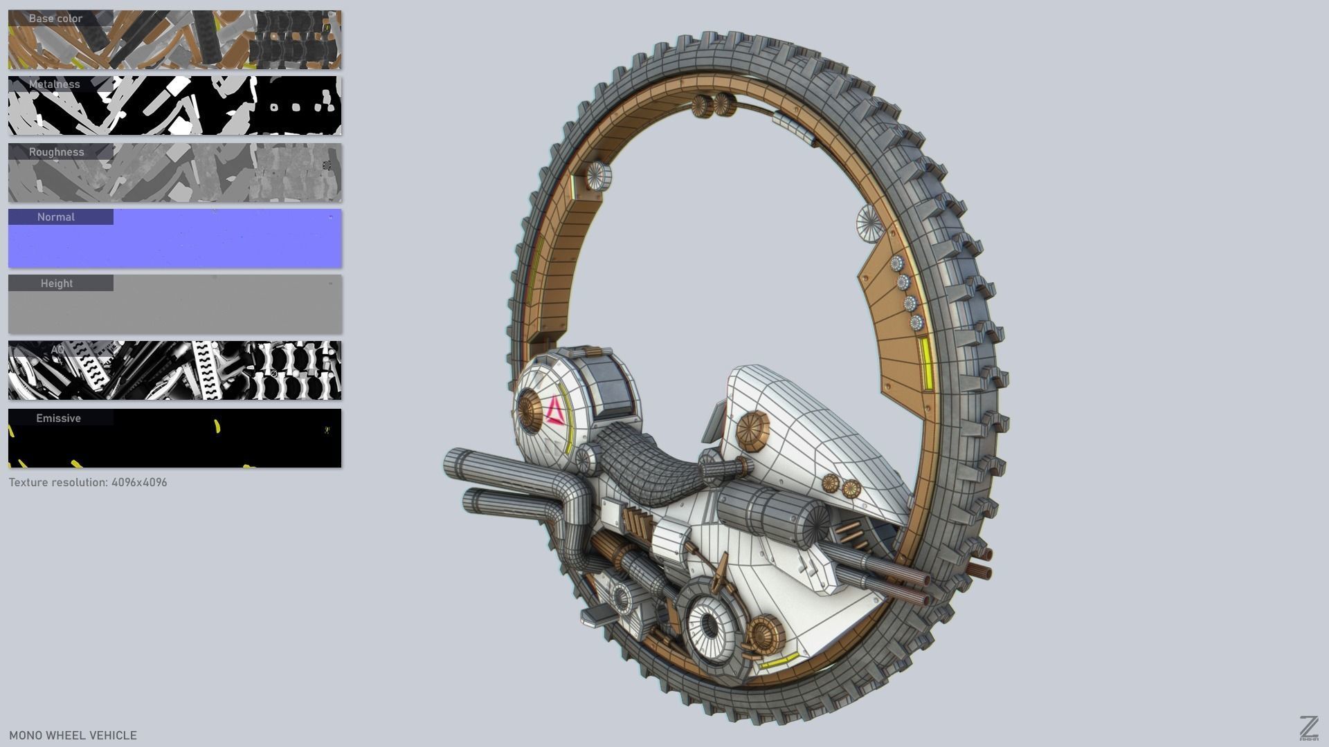 Mono wheel vehicle collection VR / AR / low-poly | CGTrader