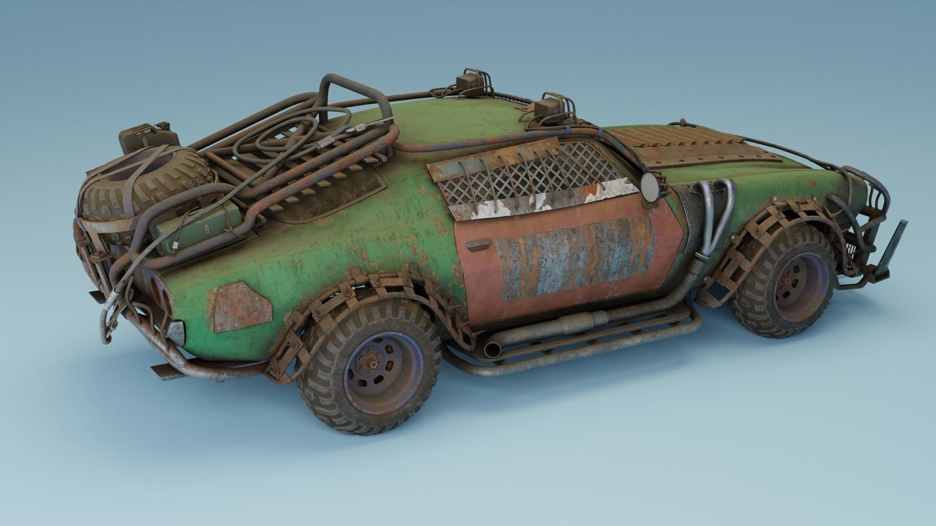 3D model Post Apocalyptic 1970 Chevrolet Camaro Mid-Poly 3D model VR ...