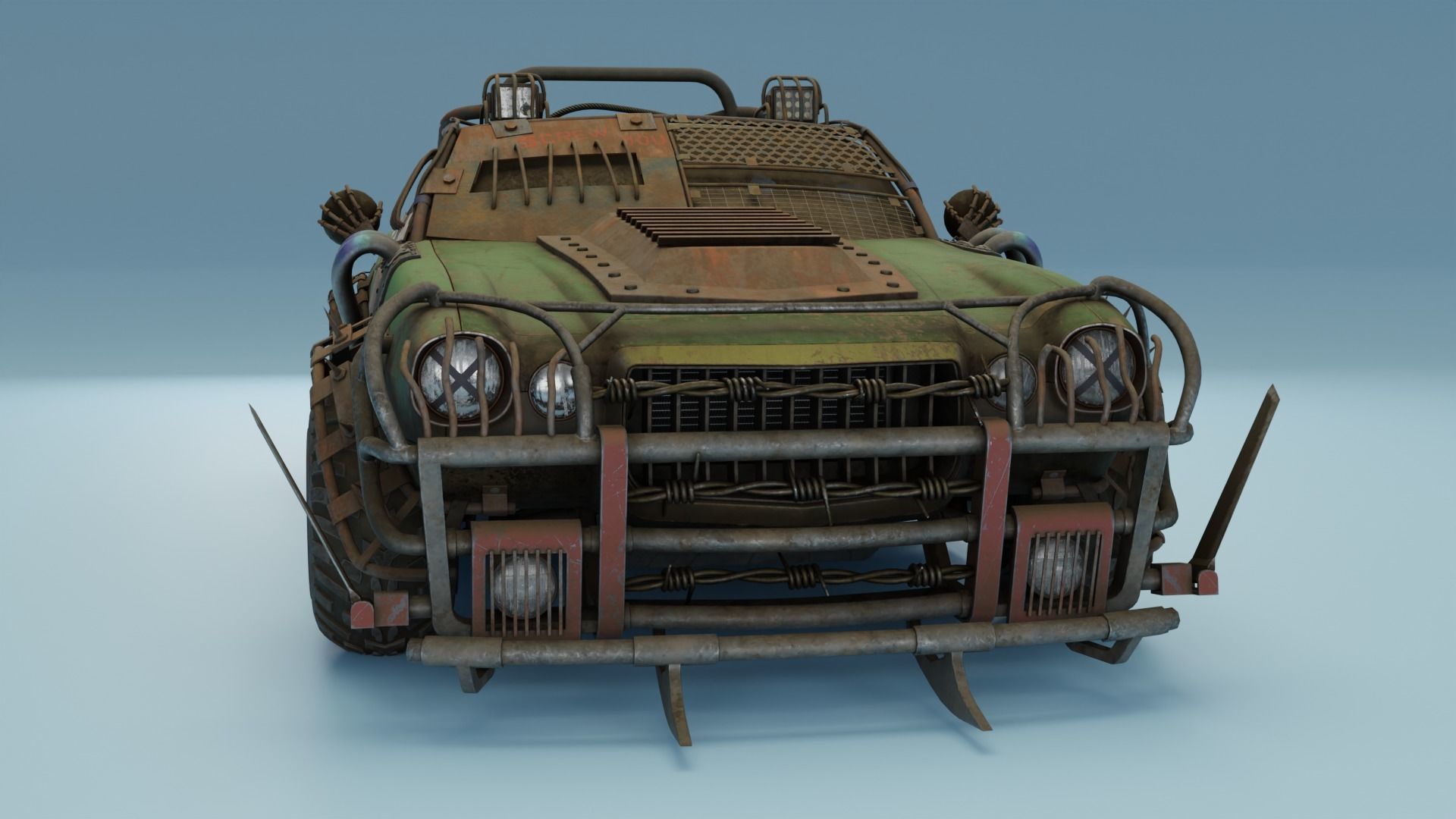 3D model Post Apocalyptic 1970 Chevrolet Camaro Mid-Poly 3D model VR ...