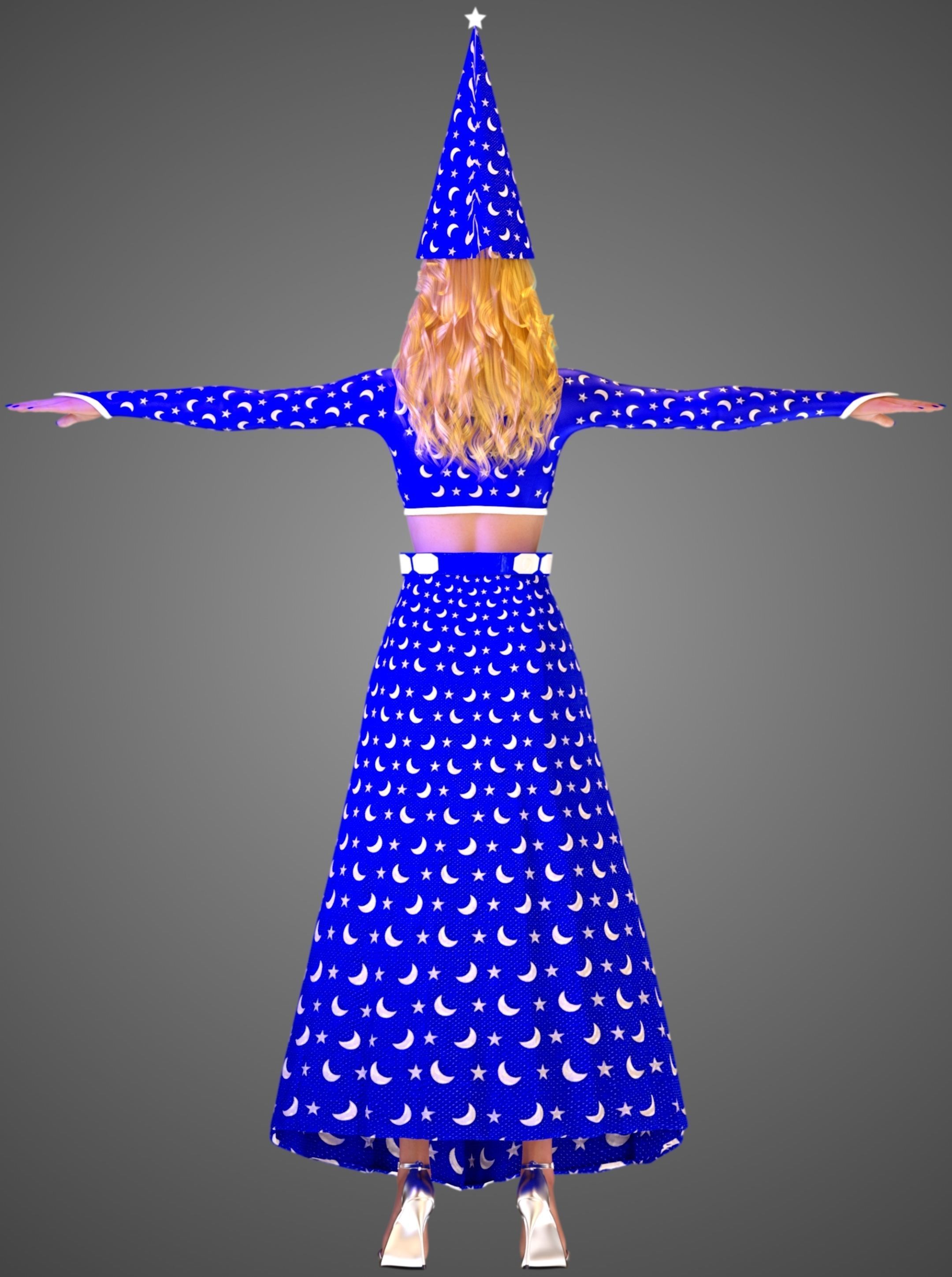 Wizard Sorceress Girl 3D model animated rigged | CGTrader