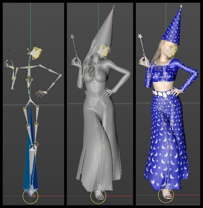 Wizard Sorceress Girl 3D model animated rigged | CGTrader