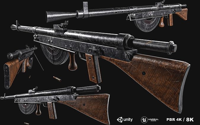 3D model Chauchat Machine Rifle VR / AR / low-poly | CGTrader