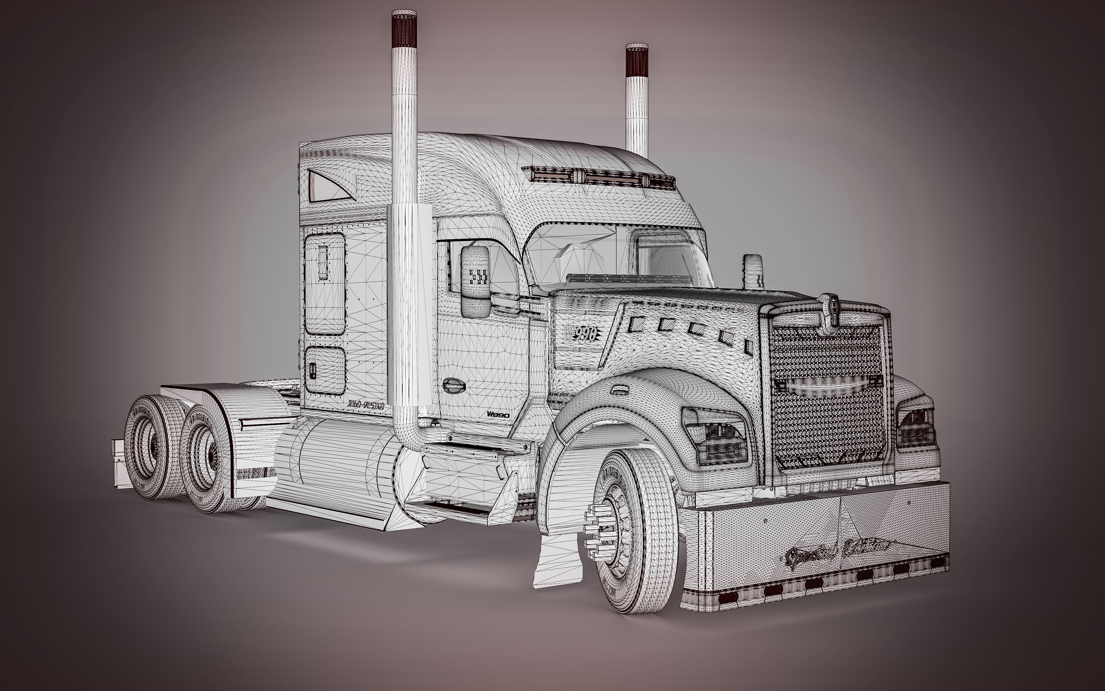 Kenworth W990 NO CHROME EDITION 3D model 3D model | CGTrader