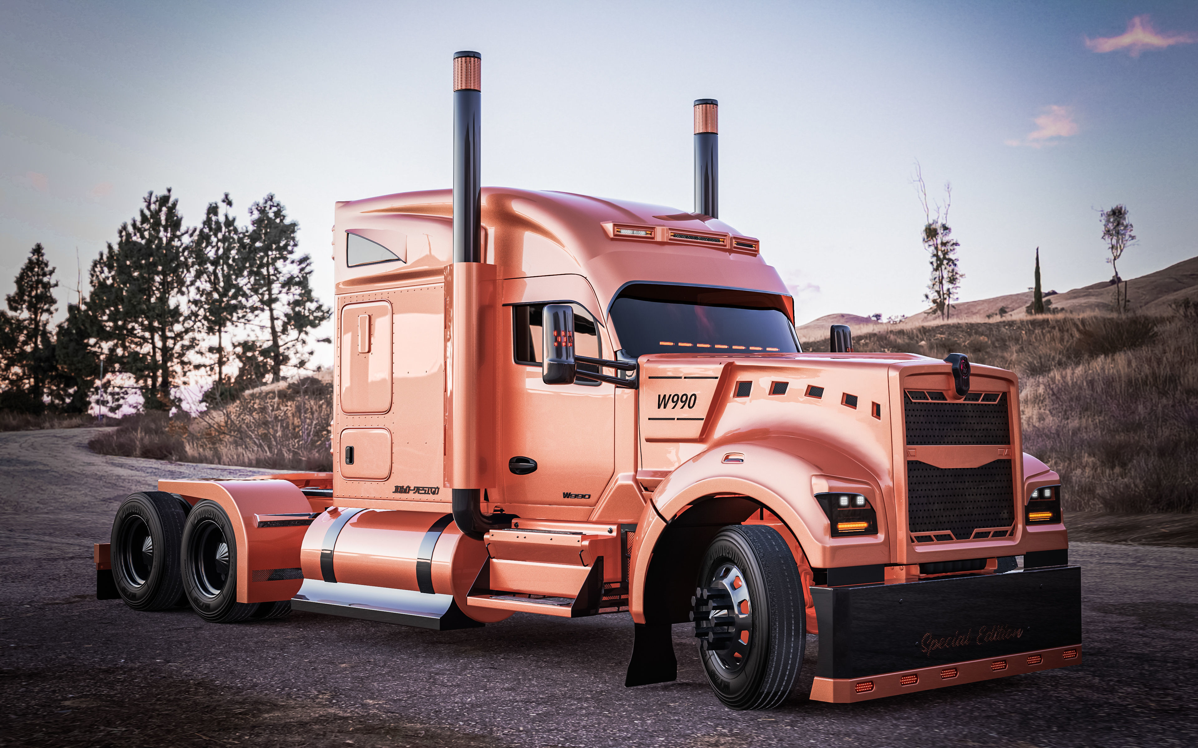 Kenworth W990 NO CHROME EDITION 3D model 3D model | CGTrader
