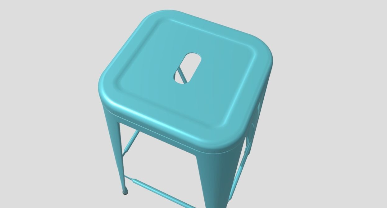 3D model Metallic turquoise stool VR / AR / low-poly | CGTrader