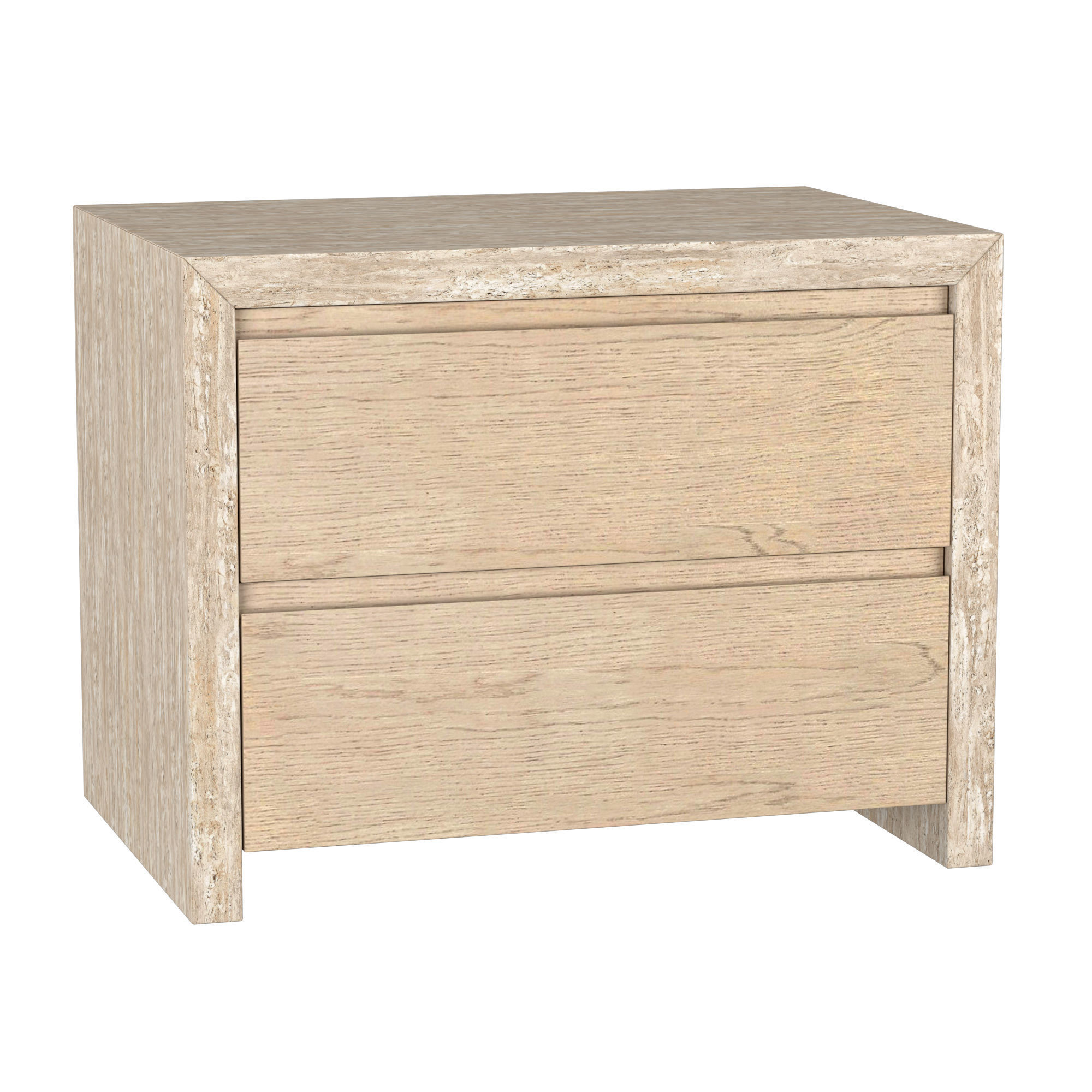PIERA ITALIAN TRAVERTINE NIGHTSTAND 3D model | CGTrader