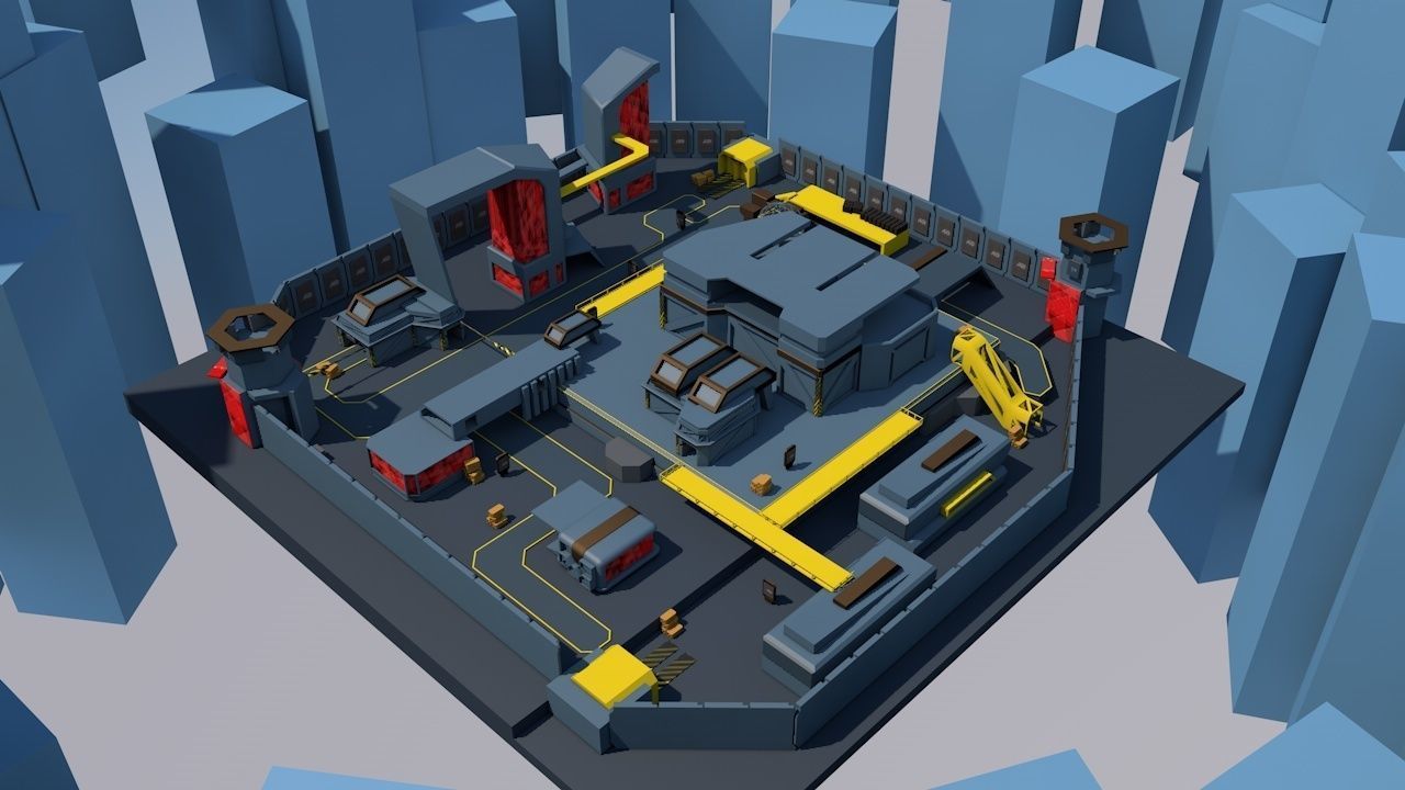 3D model 3D FPS game environment low poly VR / AR / low-poly | CGTrader