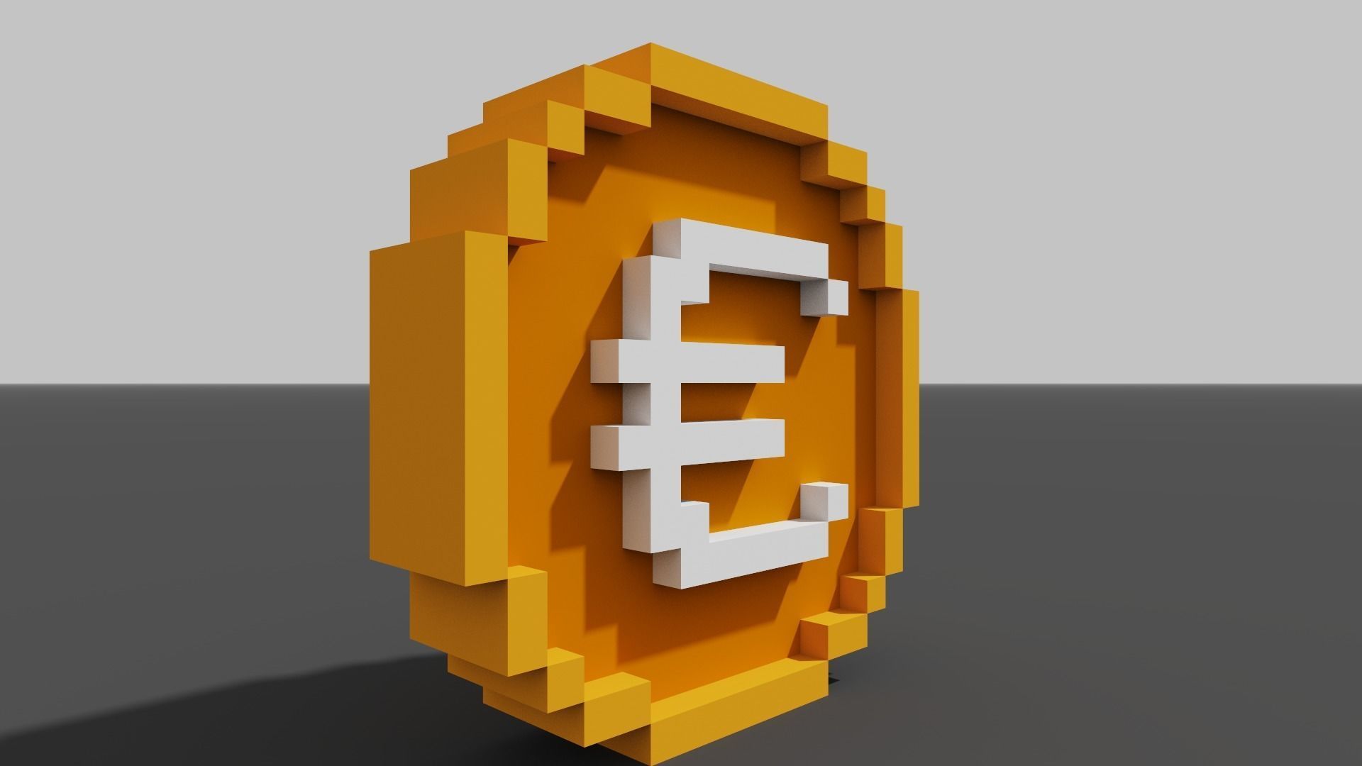 3D model Euro 8bit two sided coin VR / AR / low-poly | CGTrader