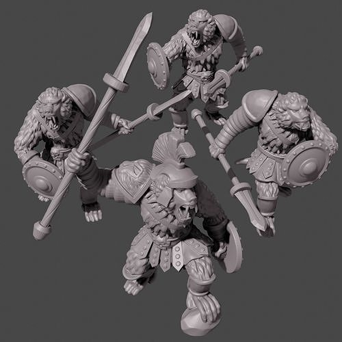 gladiator monkey Spear 3D model 3D printable | CGTrader