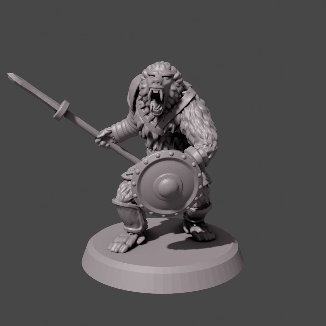 gladiator monkey Spear 3D model 3D printable | CGTrader