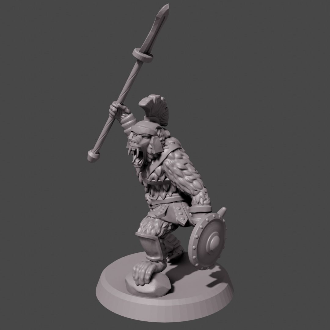 gladiator monkey Spear 3D model 3D printable | CGTrader