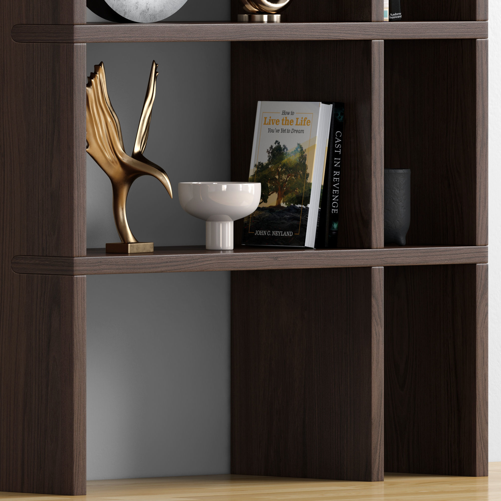 Bookcase with decor 3D model | CGTrader