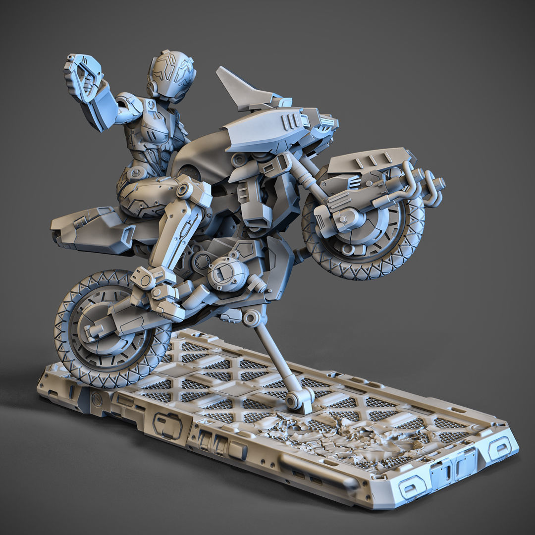 Scifi Ride Bike Mech 32mm 3D model 3D printable | CGTrader