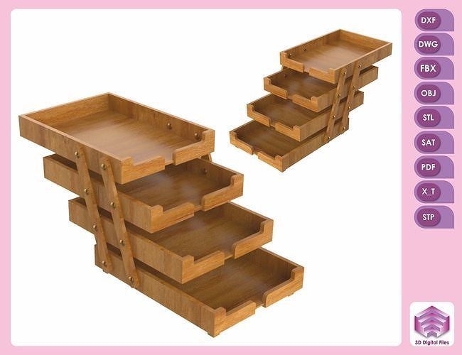 3D model WOOD PAPER ORGANIZER VR / AR / low-poly | CGTrader
