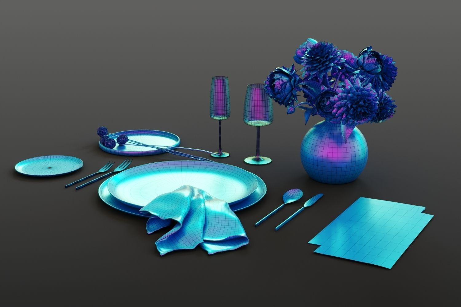 Modern restaurant tableware 3D model | CGTrader