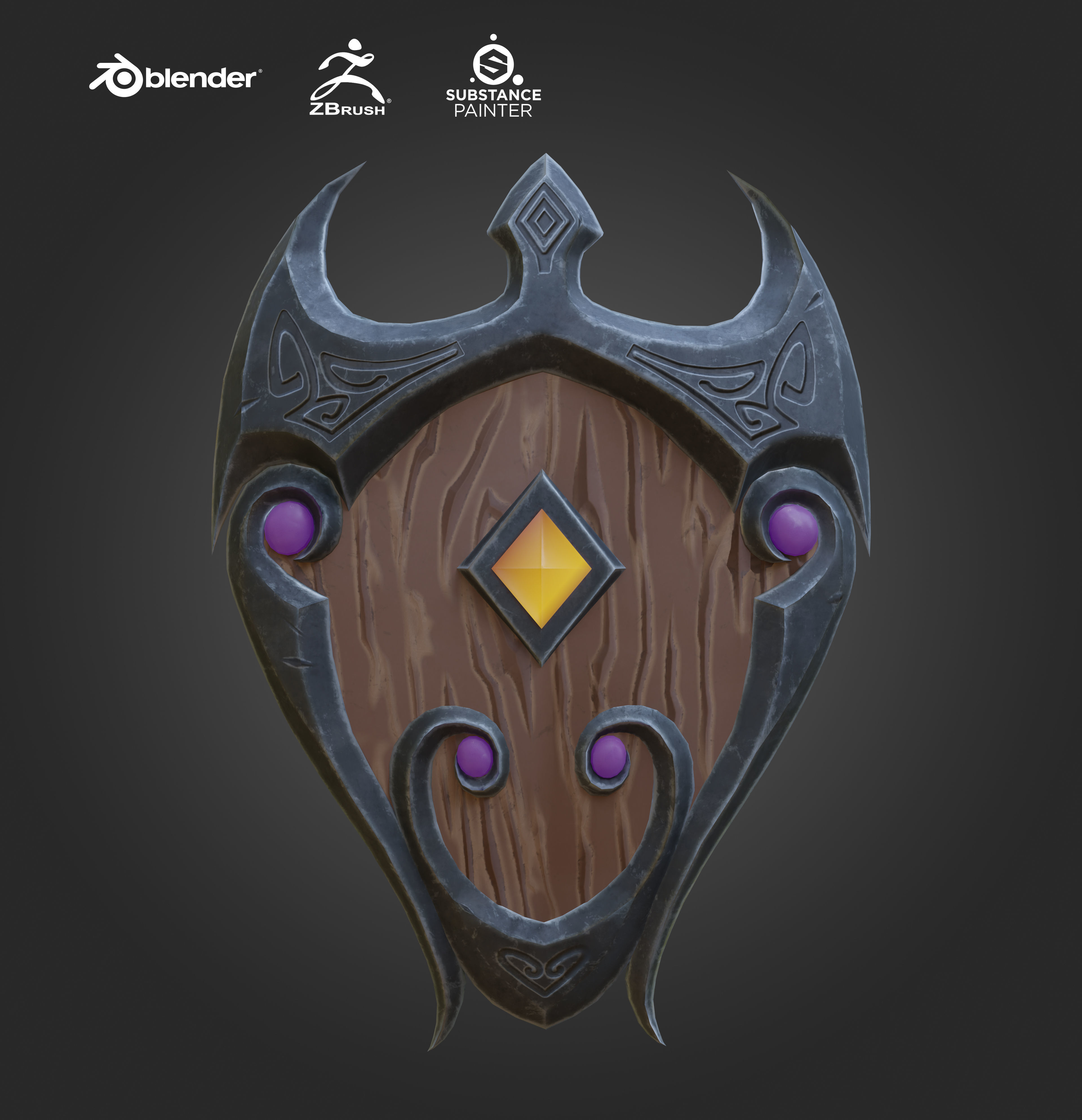 3D model Stylized shield Game Ready VR / AR / low-poly | CGTrader