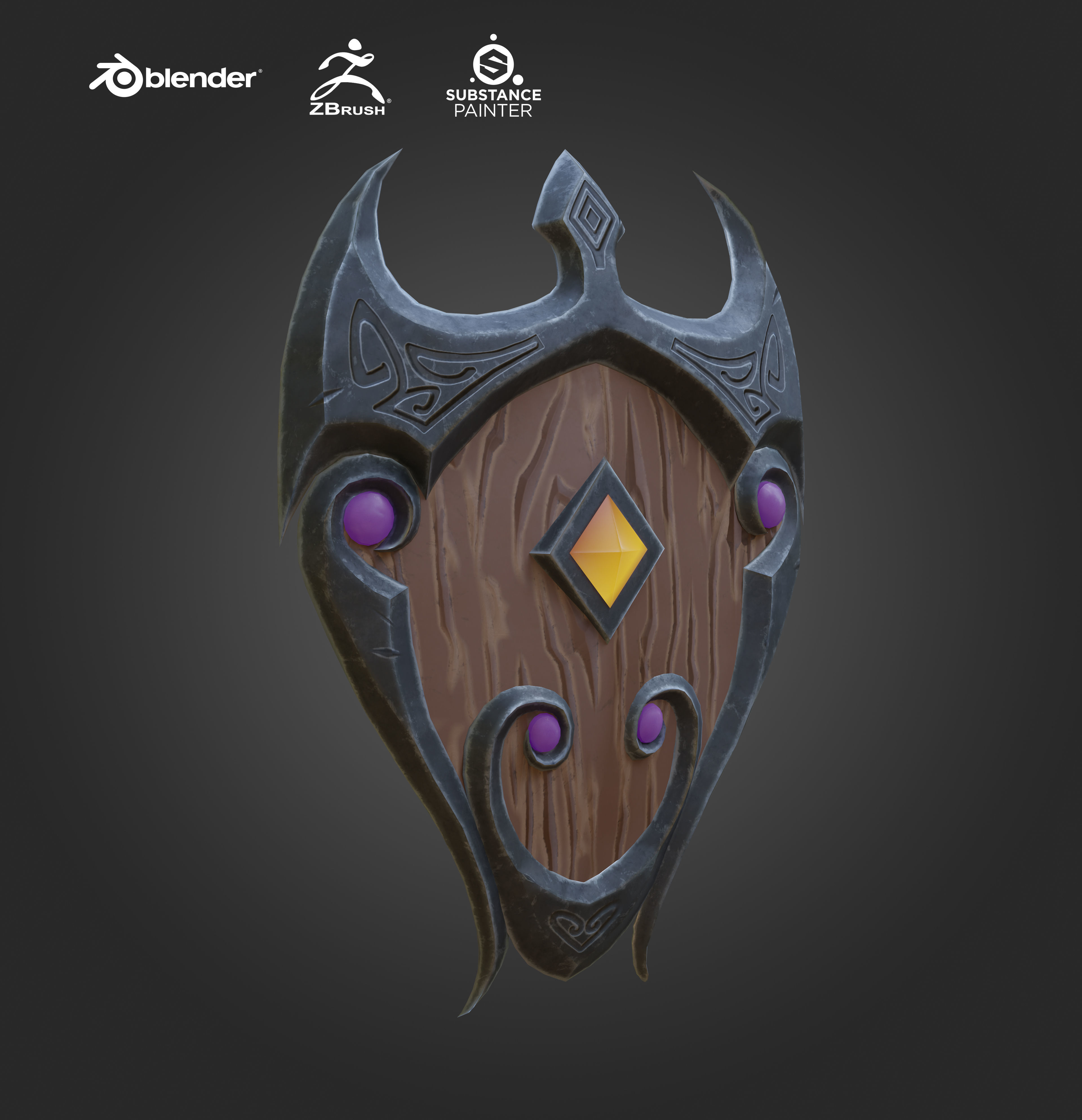 3D model Stylized shield Game Ready VR / AR / low-poly | CGTrader