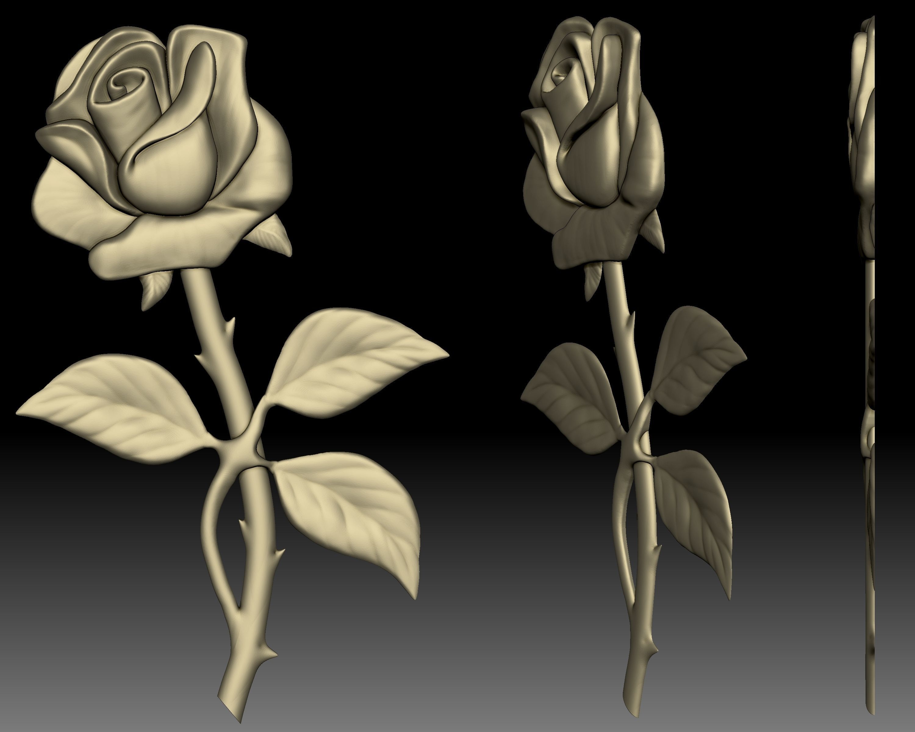 Roses bas-relief for CNC router or 3D printer 3D model 3D printable ...