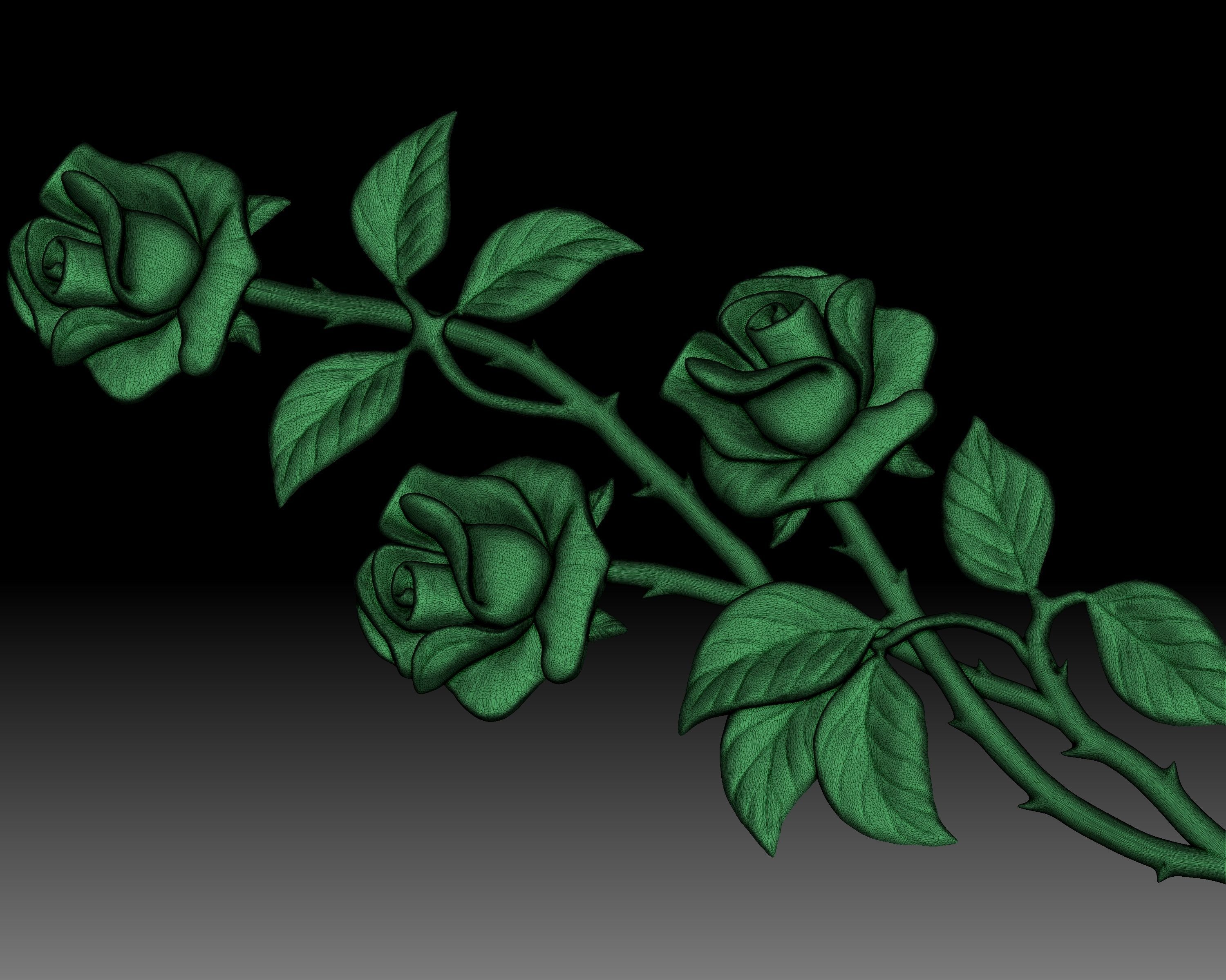 Roses bas-relief for CNC router or 3D printer 3D model 3D printable ...