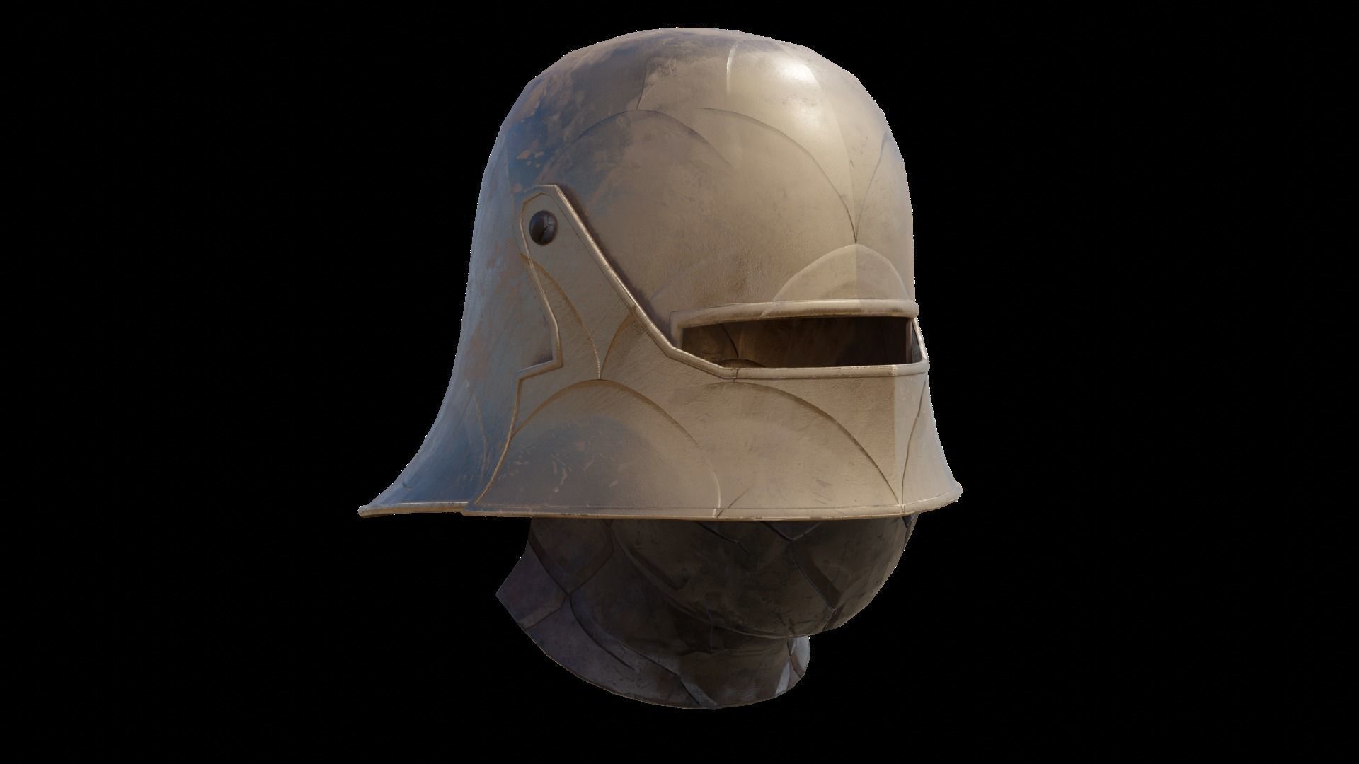 3D model Helmet medieval warrior knight lowpoly game asset and film VR ...