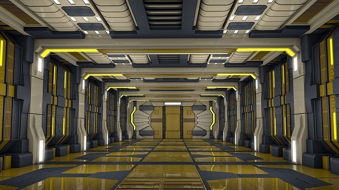 Sci Fi Corridor 3D model | CGTrader