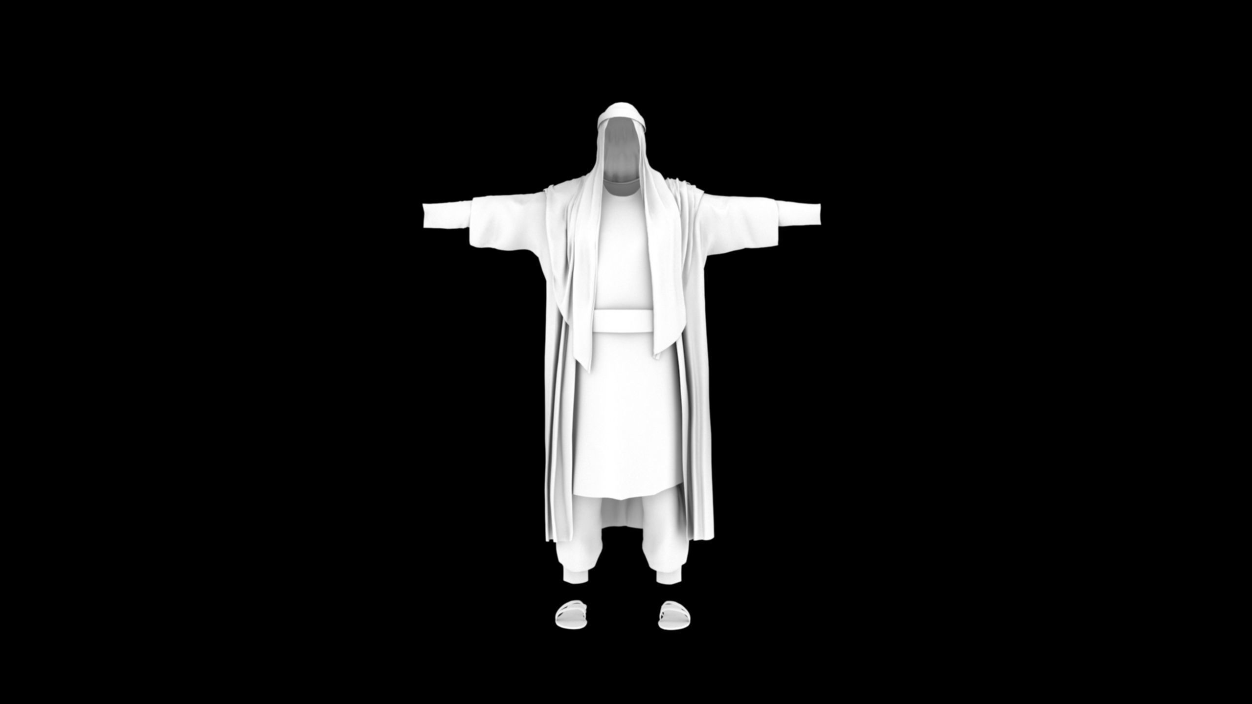 old arab clothes with sandal 3D model | CGTrader