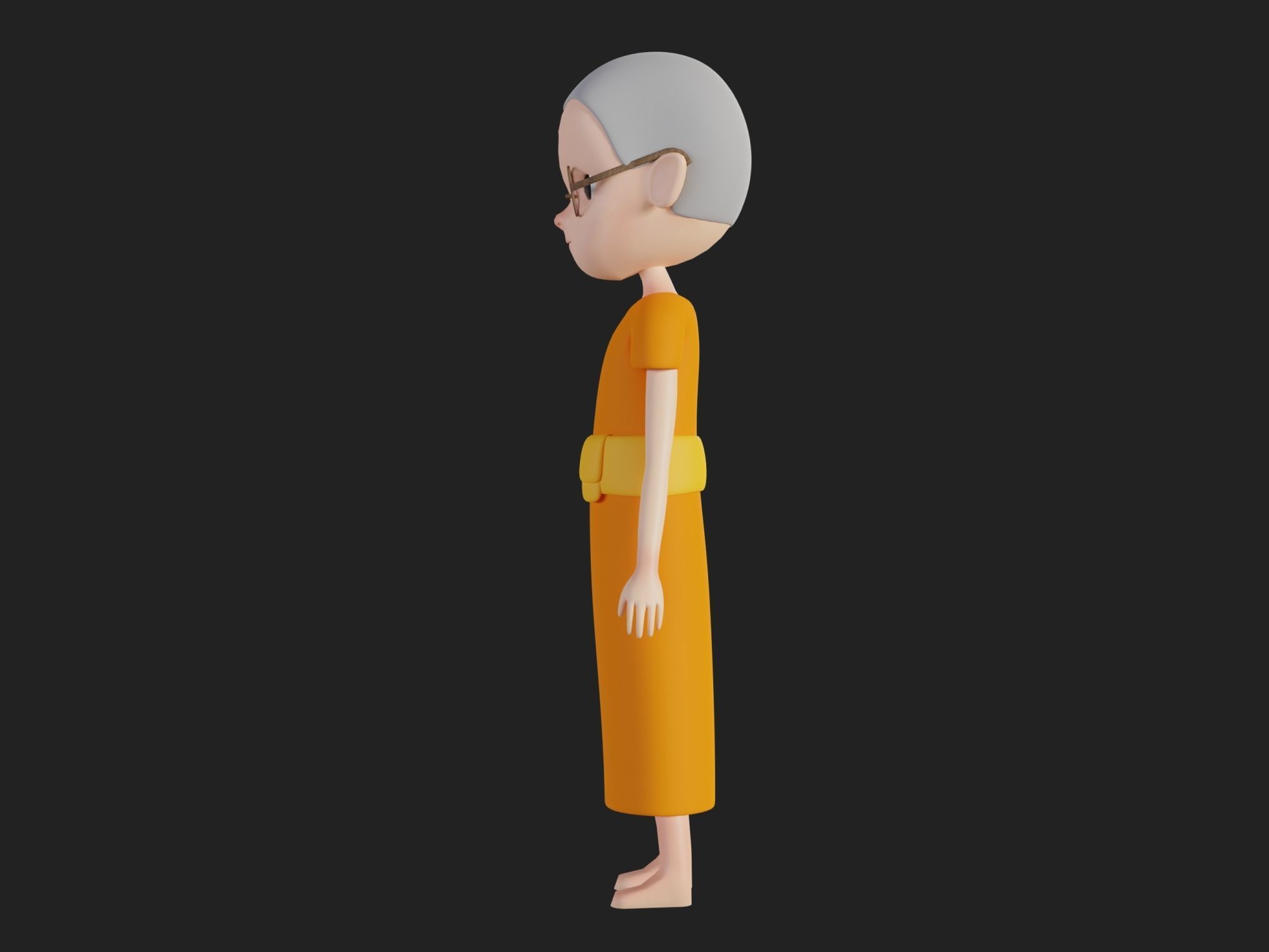 3D model Character cartoon monk 3D model VR / AR / low-poly | CGTrader
