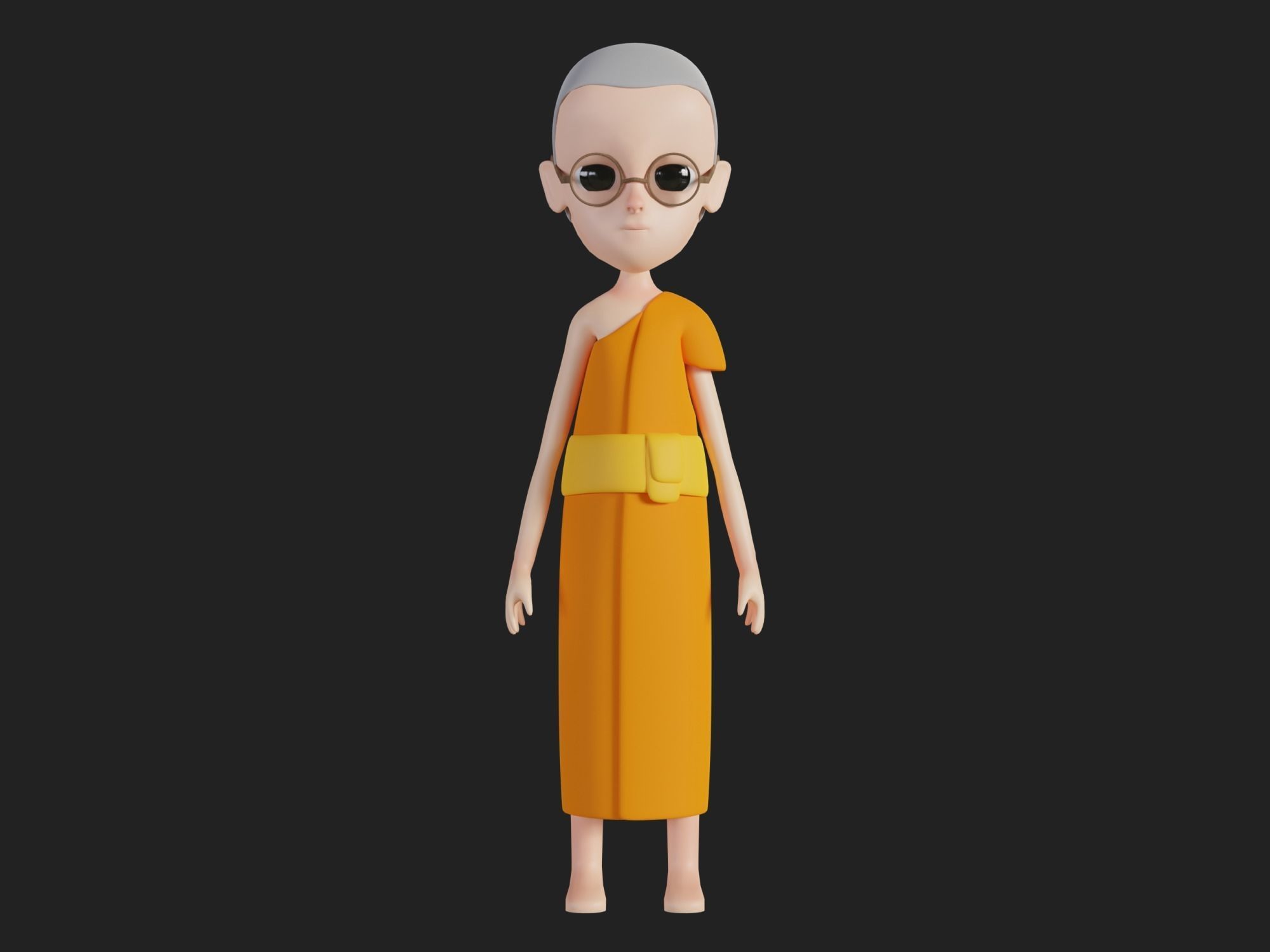 3D model Character cartoon monk 3D model VR / AR / low-poly | CGTrader