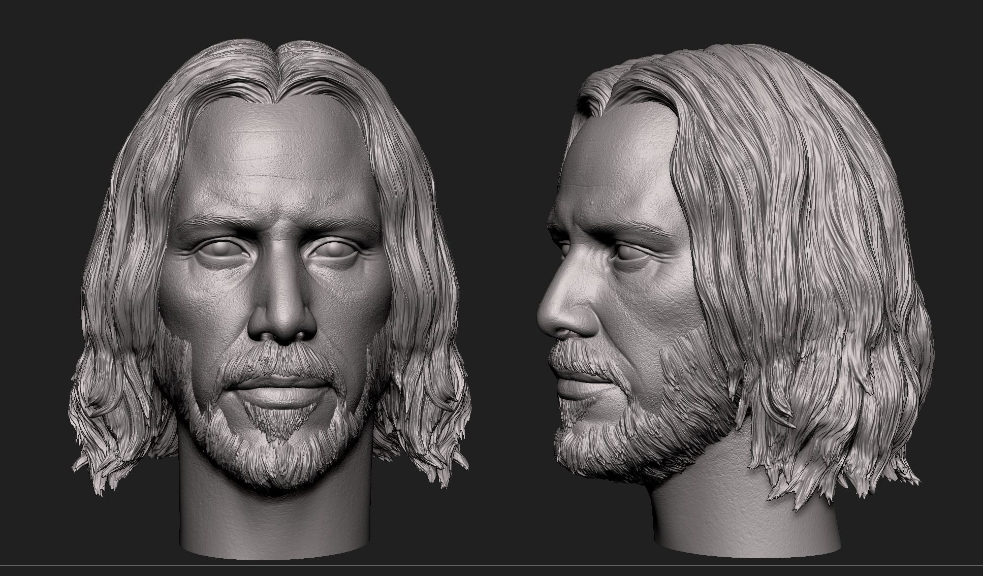 Keanu Reeves - Neo - John Wick Head 3D model 3D printable | CGTrader
