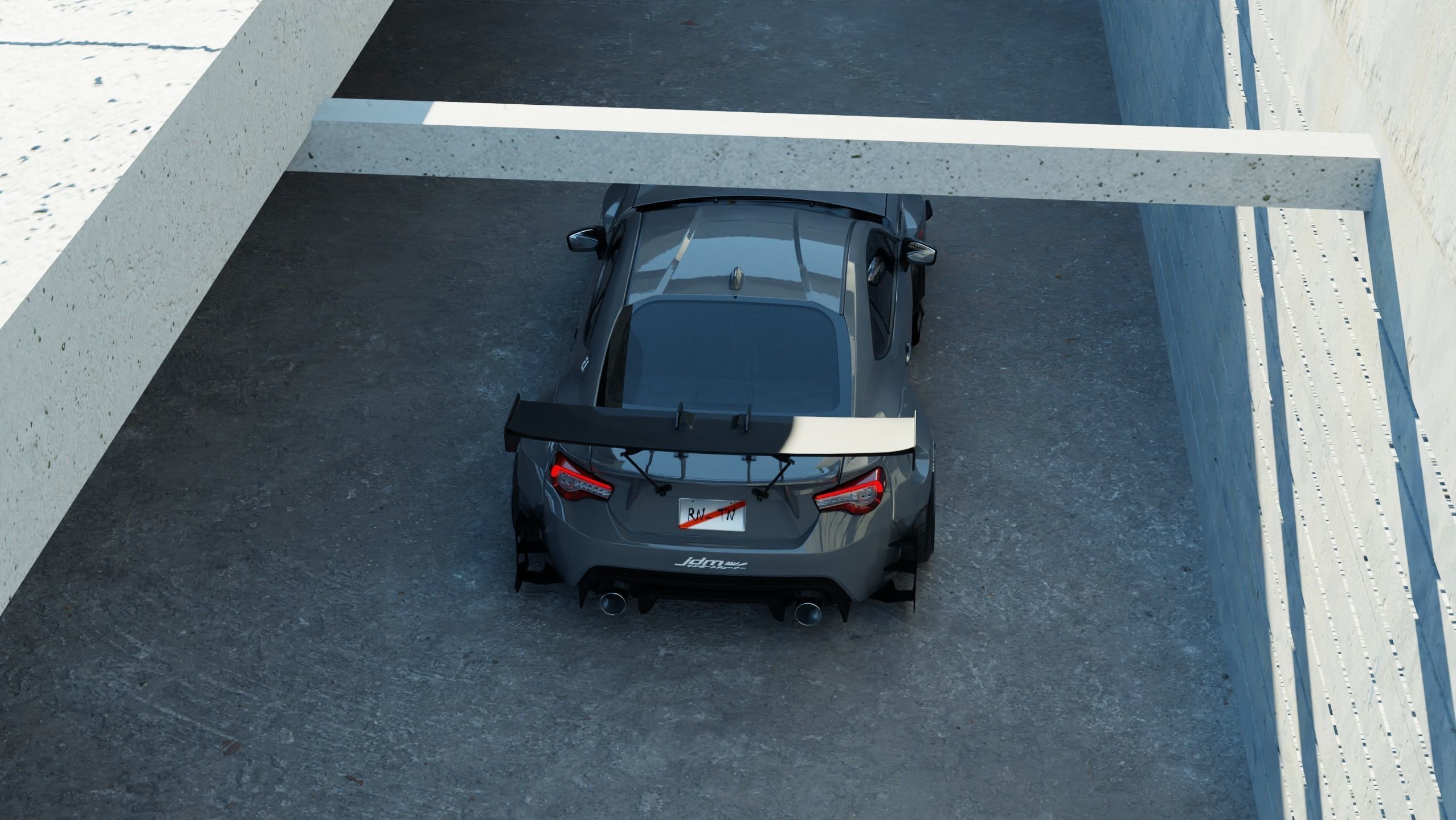 Car Lighting Scene 3D Blender File Textured FBX OBJ MTL Files 3D model ...