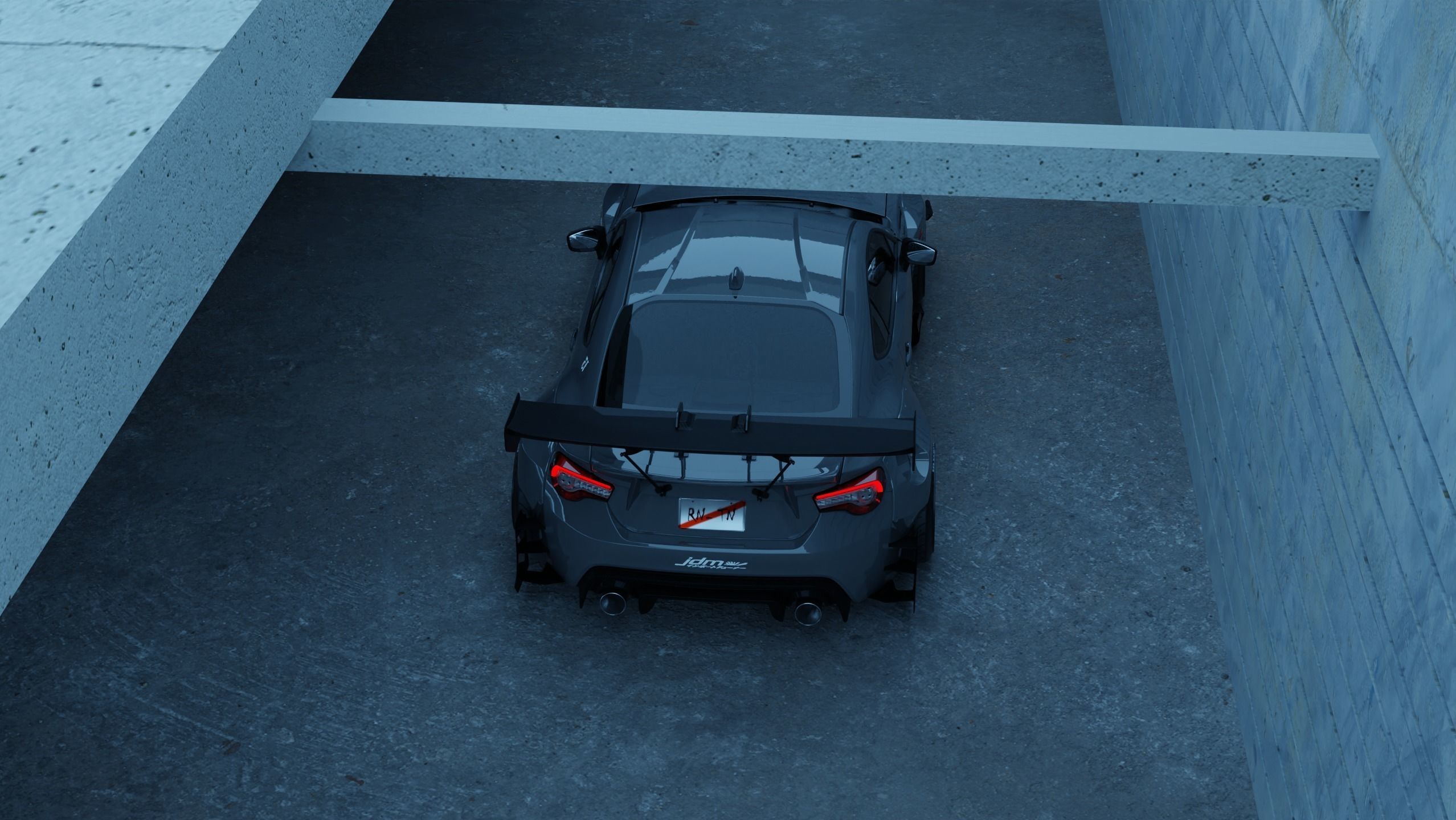 Car Lighting Scene 3D Blender File Textured FBX OBJ MTL Files 3D model ...