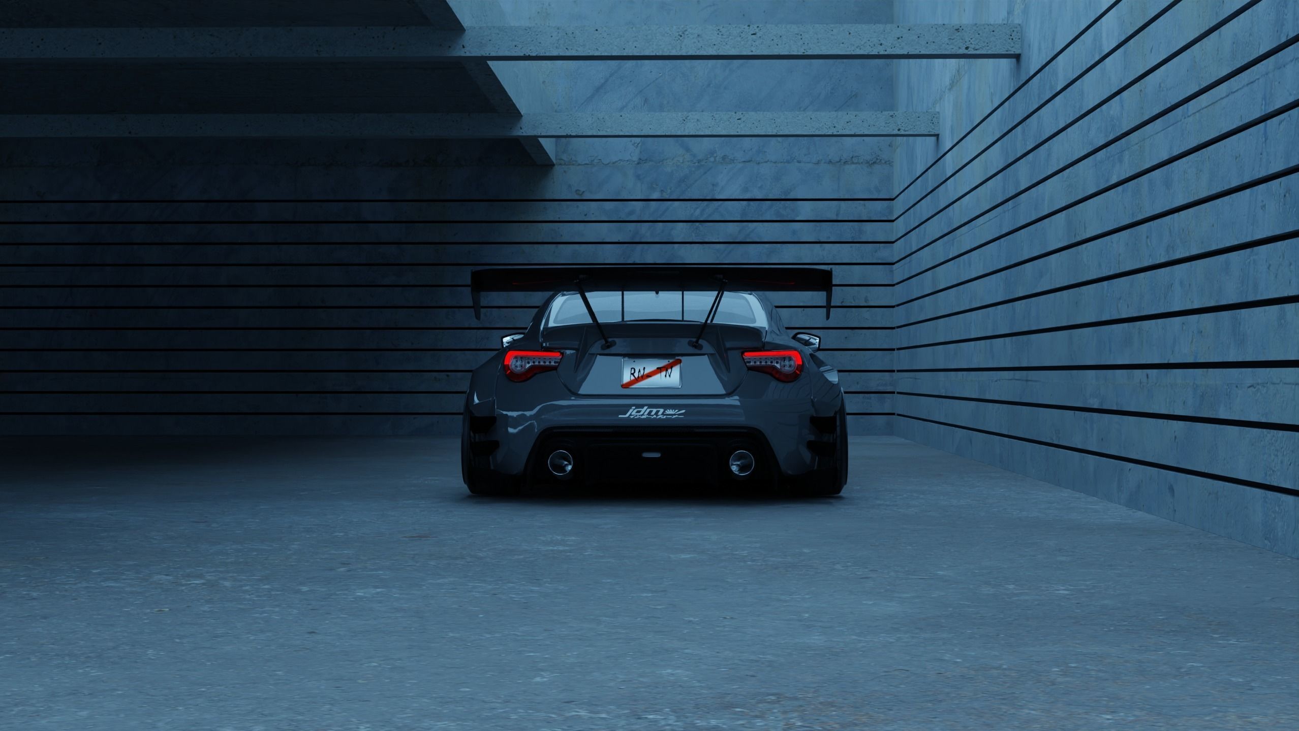 Car Lighting Scene 3D Blender File Textured FBX OBJ MTL Files 3D model ...