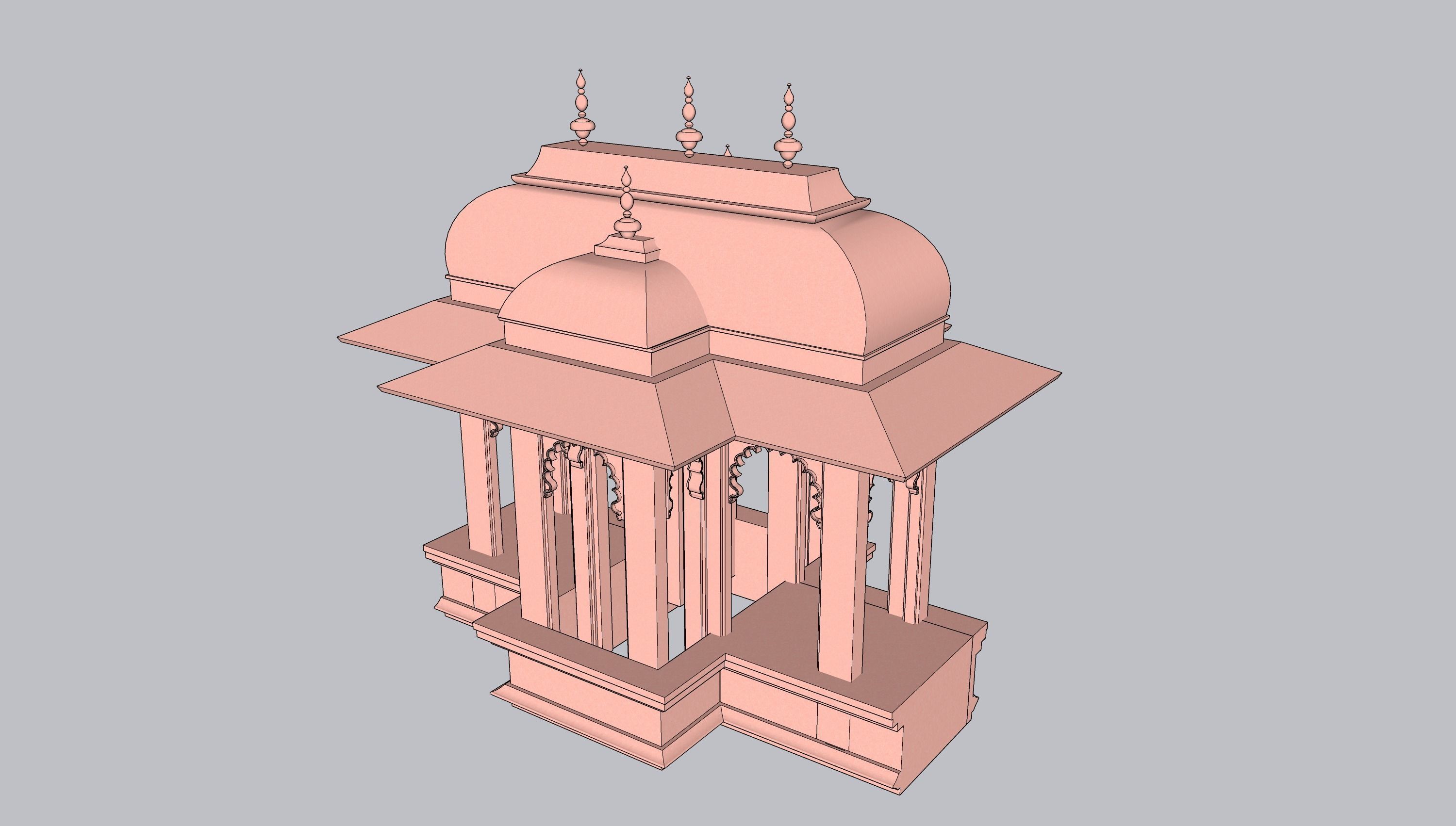 3D model indian jodhpuri stone chatri temple VR / AR / low-poly | CGTrader